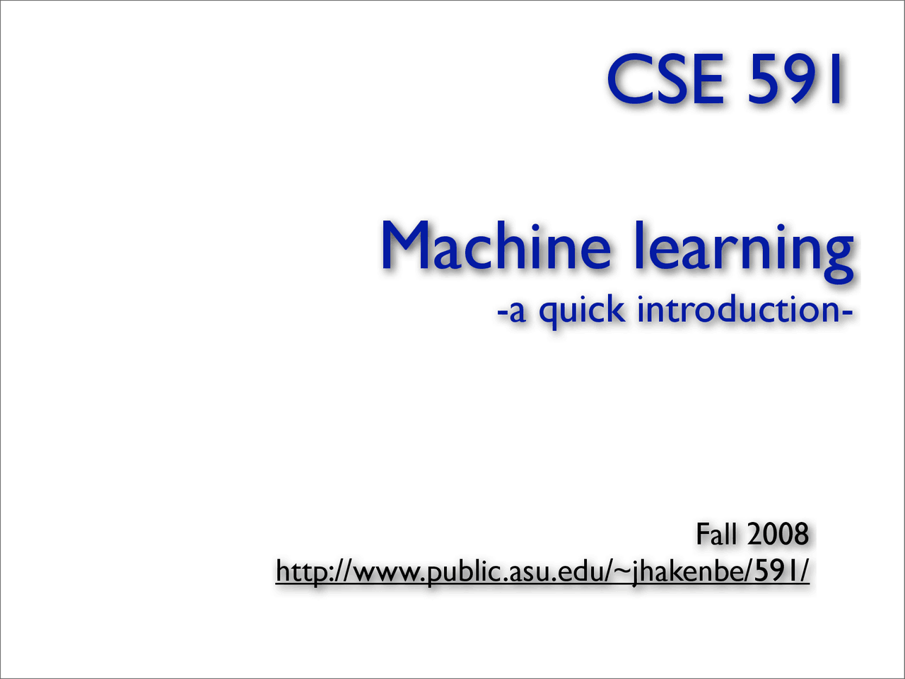 Machine Learning A Quick Introduction Lecture Slides Cse 591 Docsity 9809