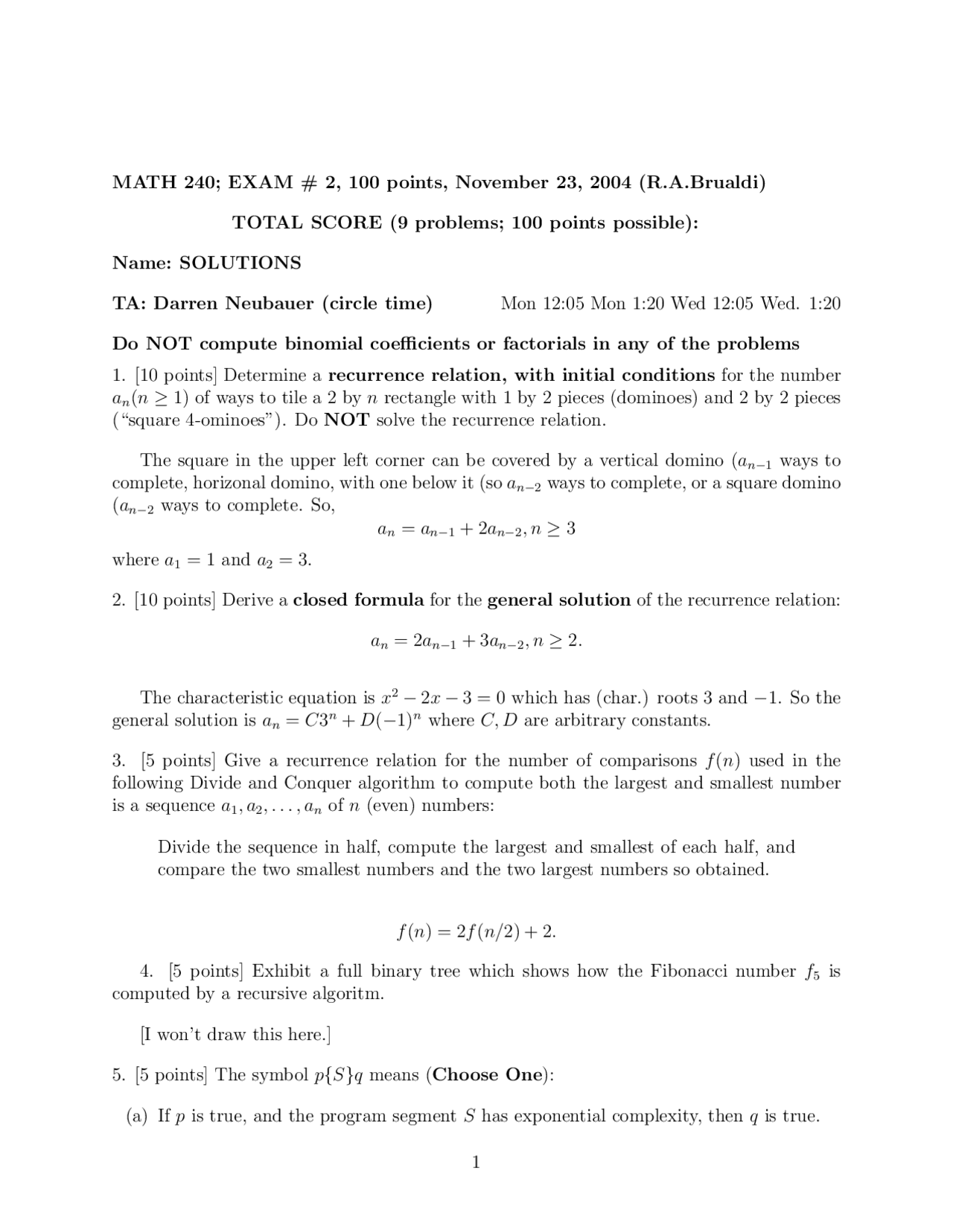 Introduction To Discrete Mathematics Problems With Solutions Math