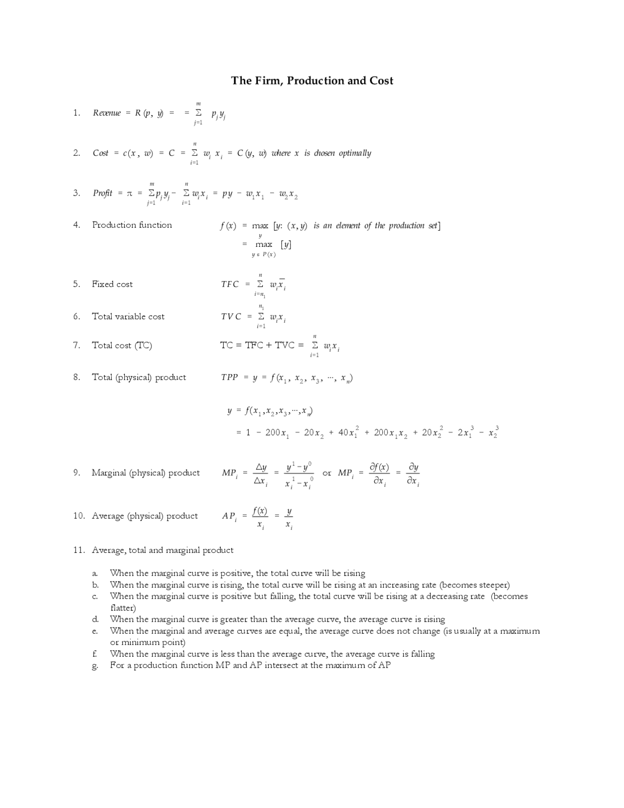 The Firm Production And Cost Assignment Econ 101 Docsity
