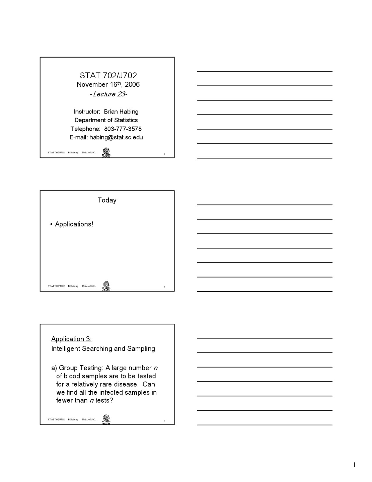 Application 4 Stratified Sampling Lecture Slides Stat 702 Docsity