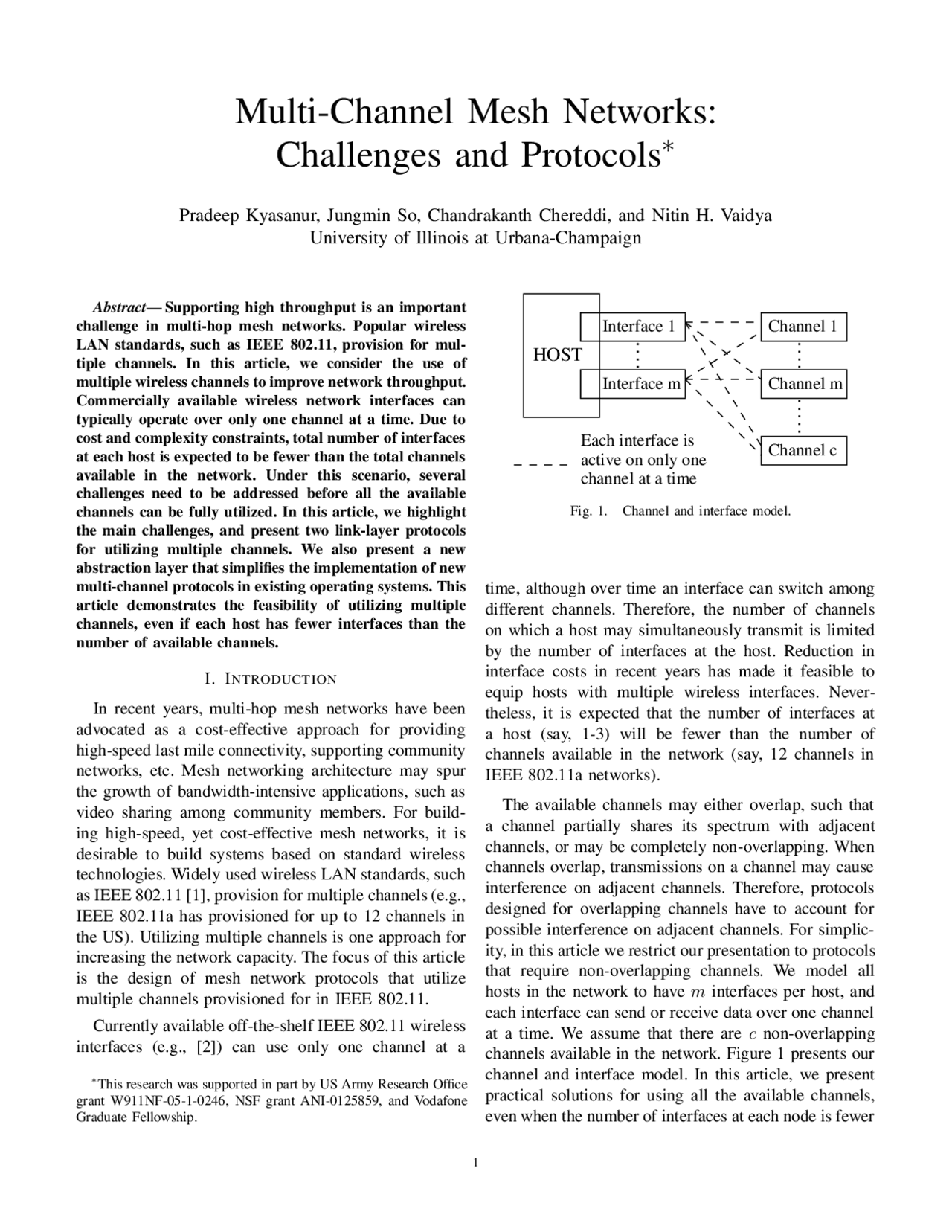 Multi Channel Mesh Networks: Challenges and Protocols - Paper | CSE 591 - Docsity