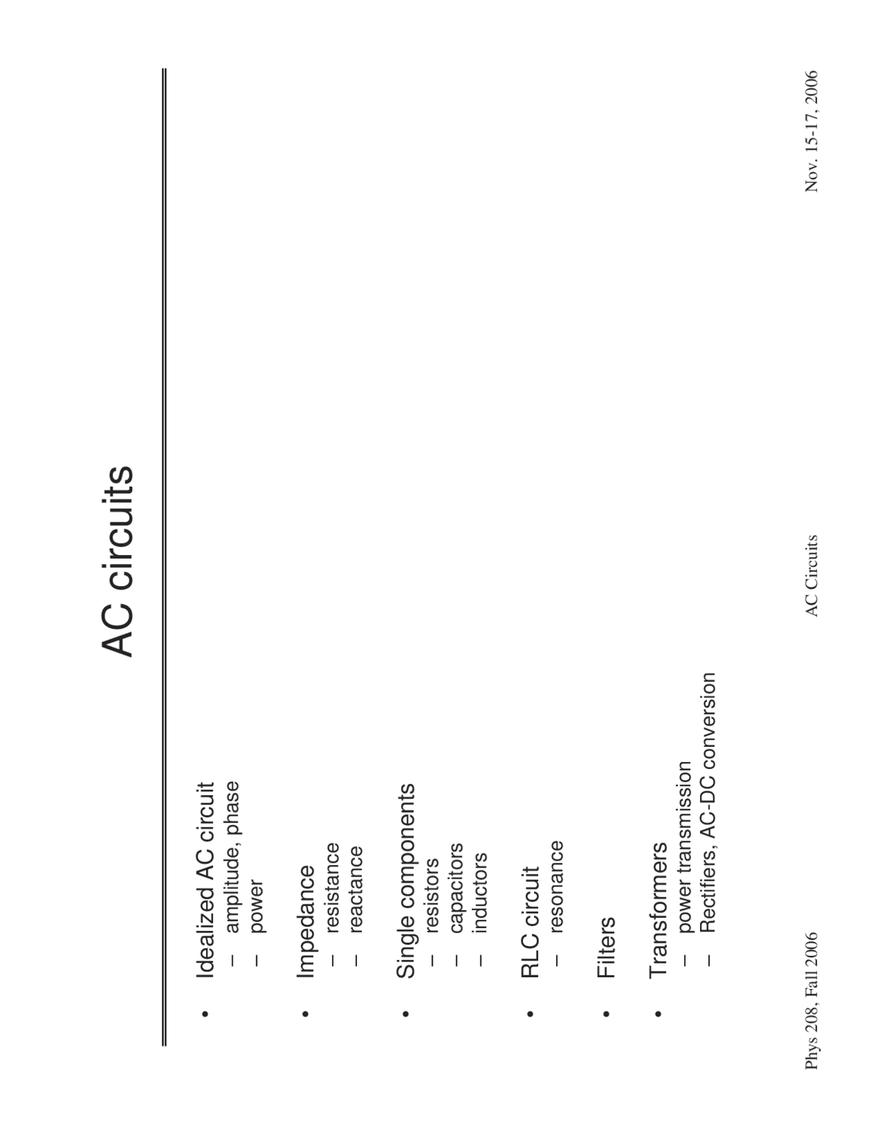 Ac Circuits Fundamentals Of Physics Ii Phys 208 Docsity