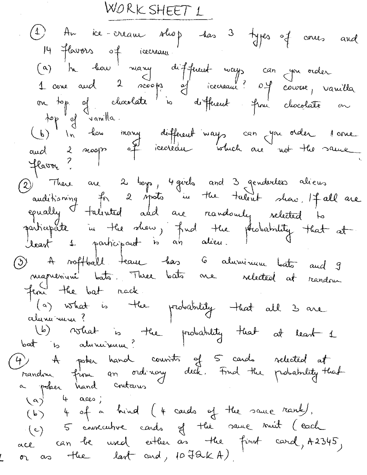 Topics In Finite Mathematics Handout Worksheet 1 Math 210 Docsity