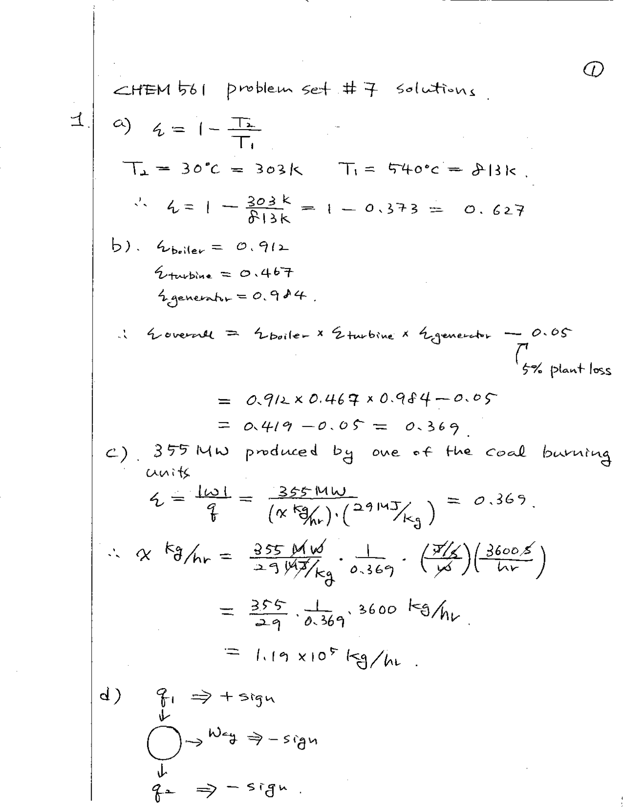 Problem Set 7 Solutions Physical Chemistry Chem 561 Docsity
