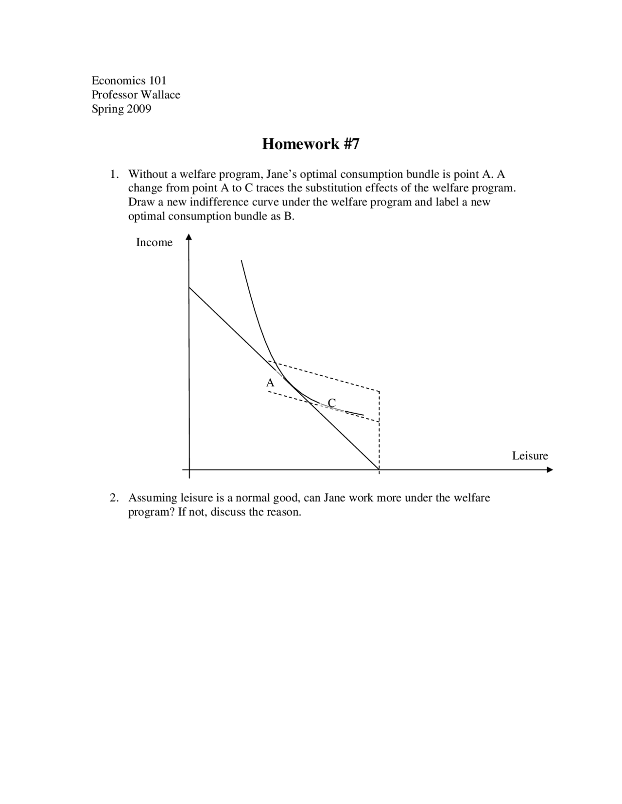 Questions on Principles of Microeconomics - Homework 7 | ECON 101 - Docsity