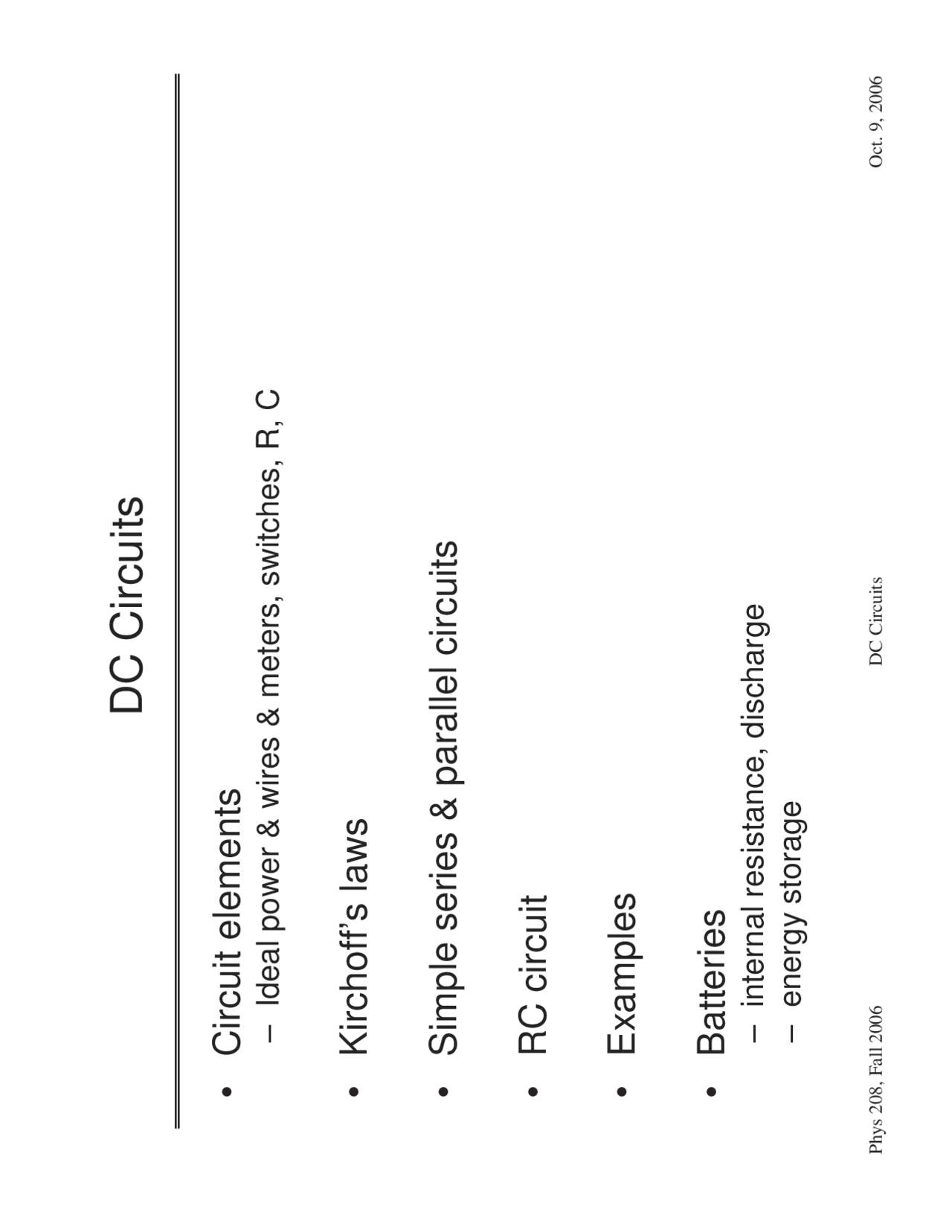 Direct Current Circuits Lecture Slides Phys 208 Docsity