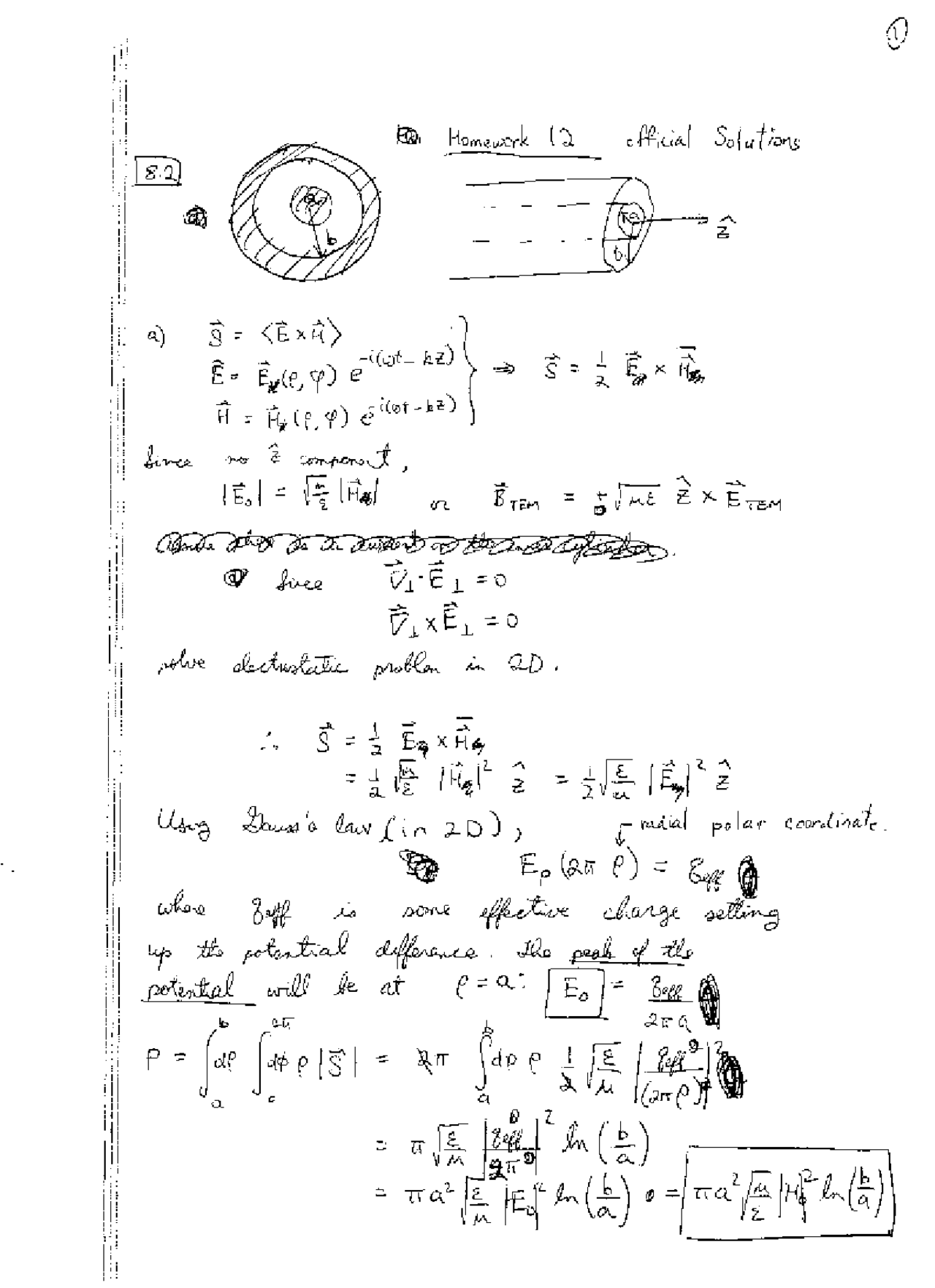 Homework 12 Solutions Theoretical Physics Electrodynamics Physics