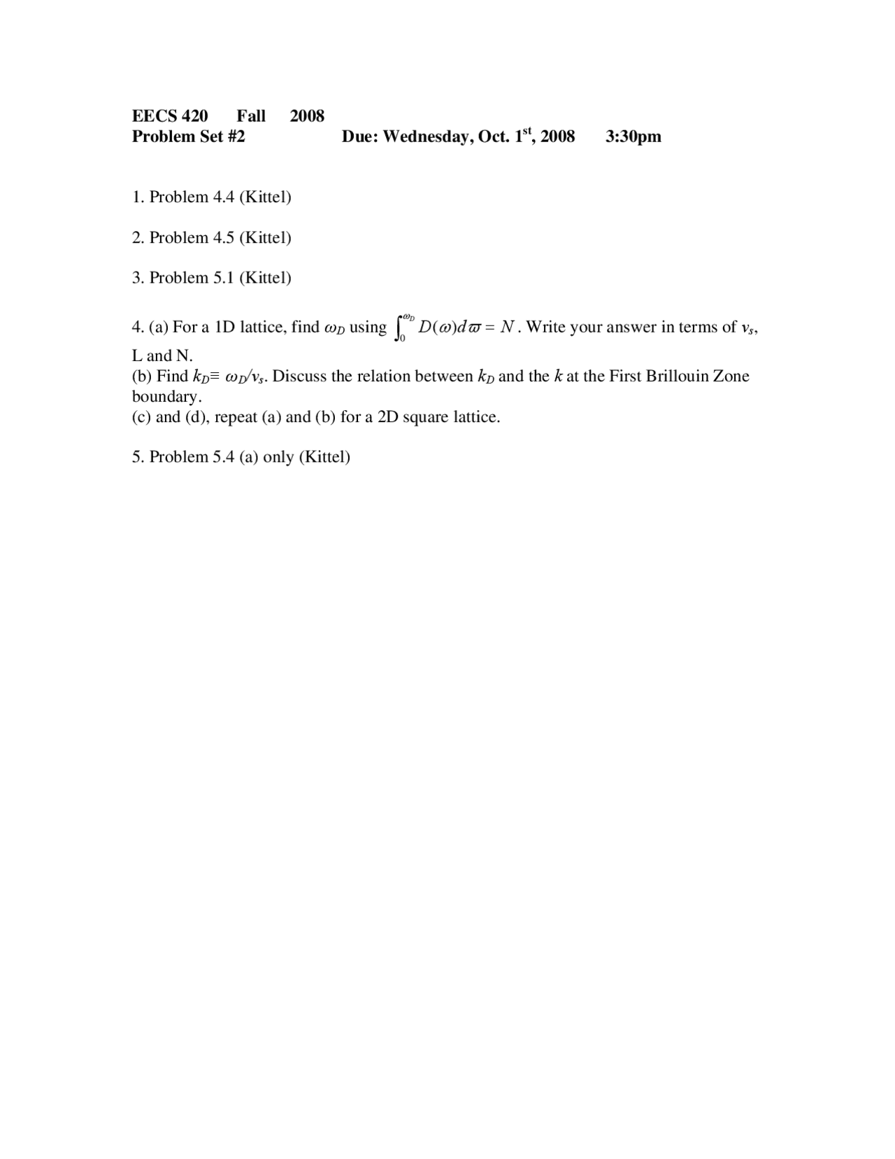 Problem Set 2 Physical Principles Smart Devices Fall 2008 Eecs