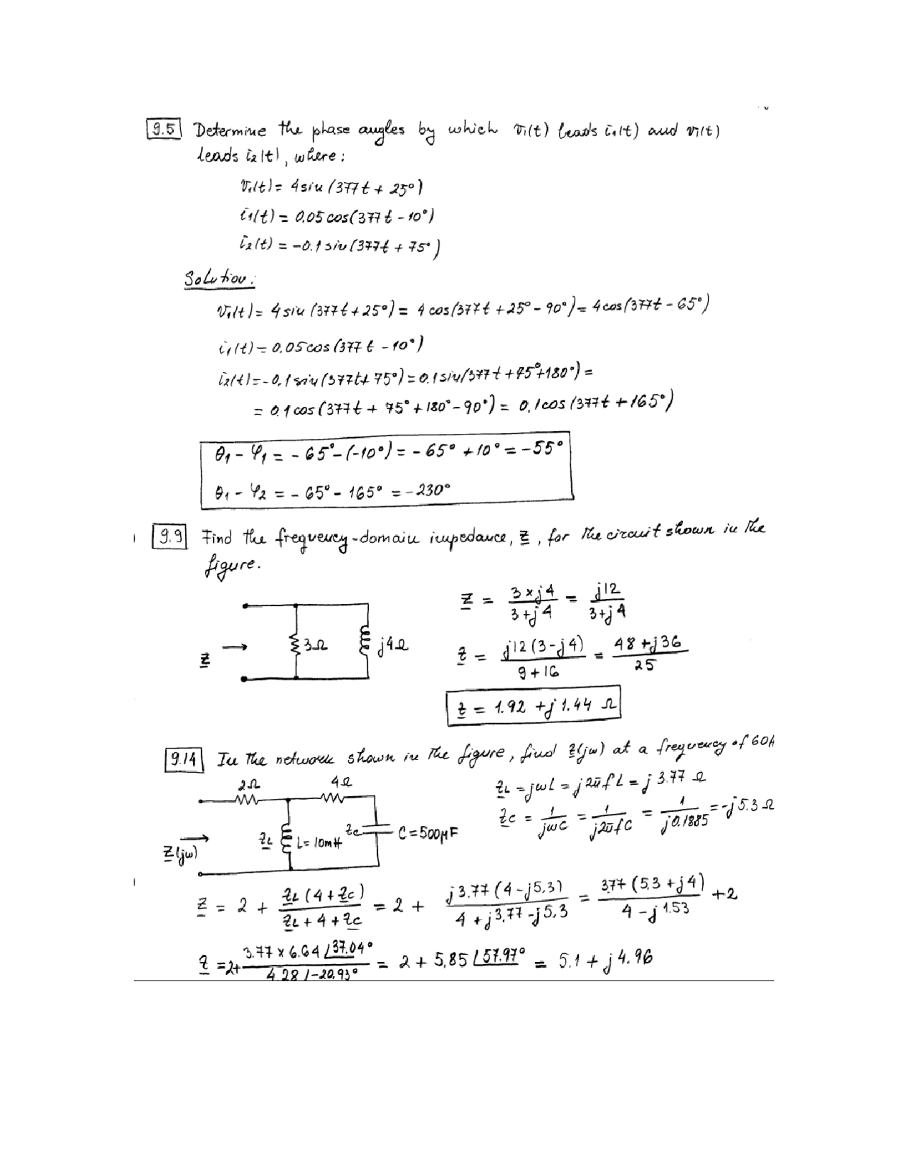 Solved Assignment 14 Questions - Circuits I | EEE 202 - Docsity
