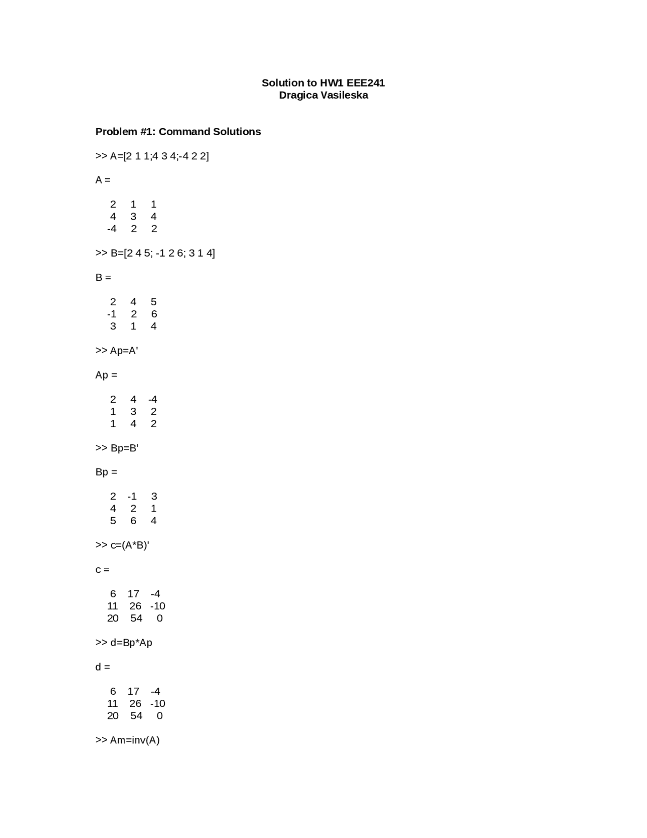 Solution To Homework 1 Fundamentals Electromagnetics Eee 241 Docsity