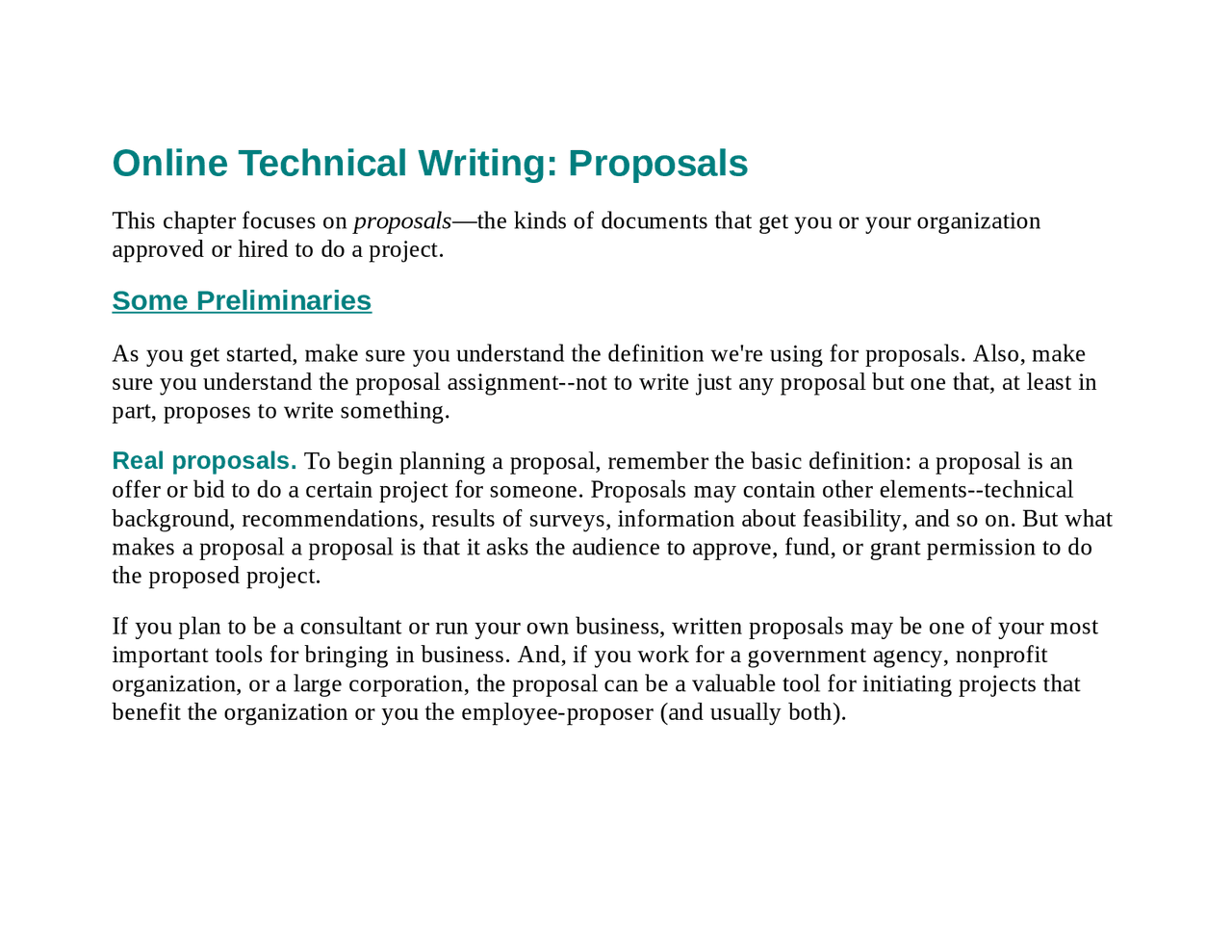 Online Technical Writing Proposals Lecture Handout Eee 101 Docsity