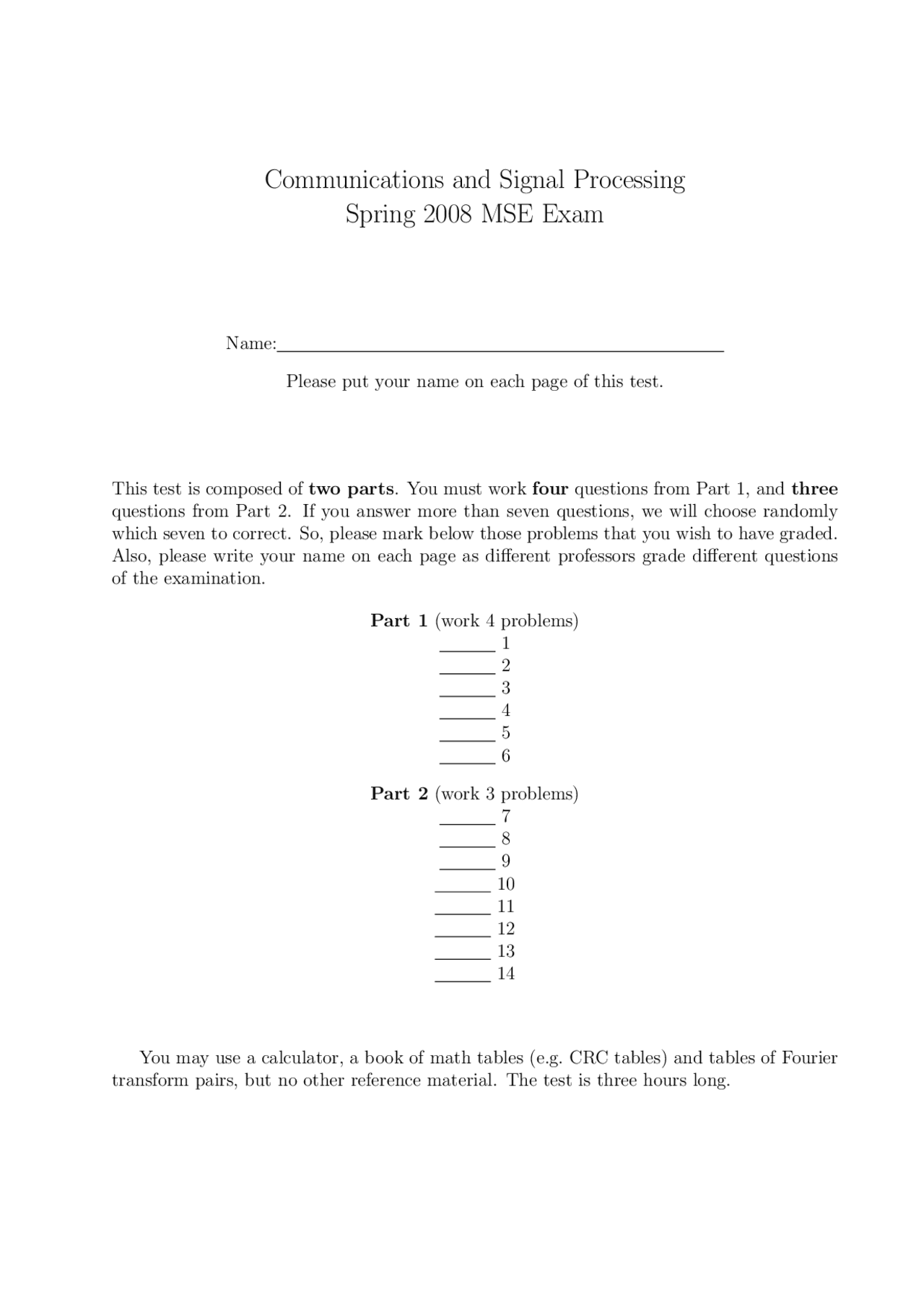 Communications And Signal Processing Signals And Systems I Eee 203