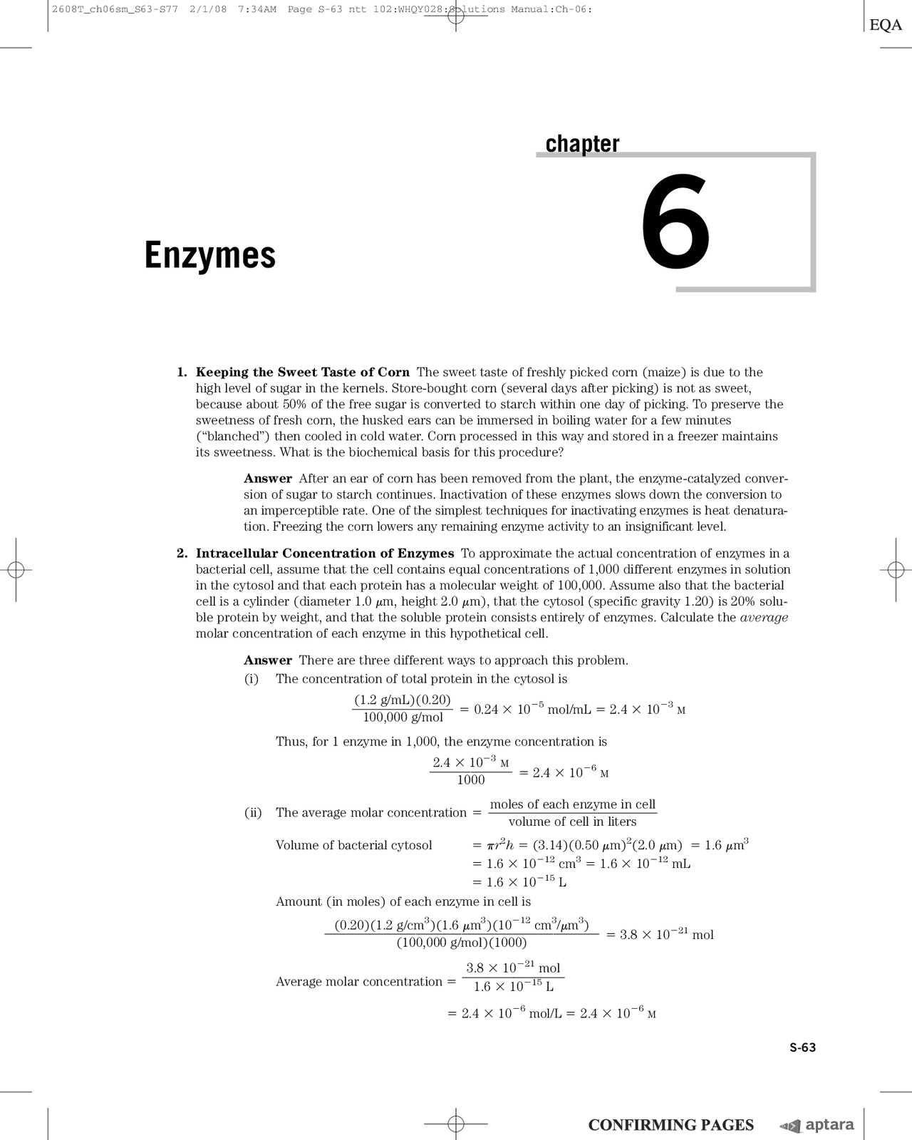 Enzymes Introduction To Biochemistry Review Sheet Chem 501 Docsity