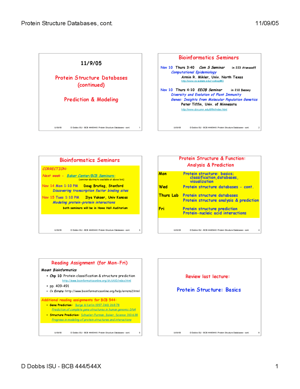 Lecture Slides On Protein Structure Databases Bcb 444 Docsity