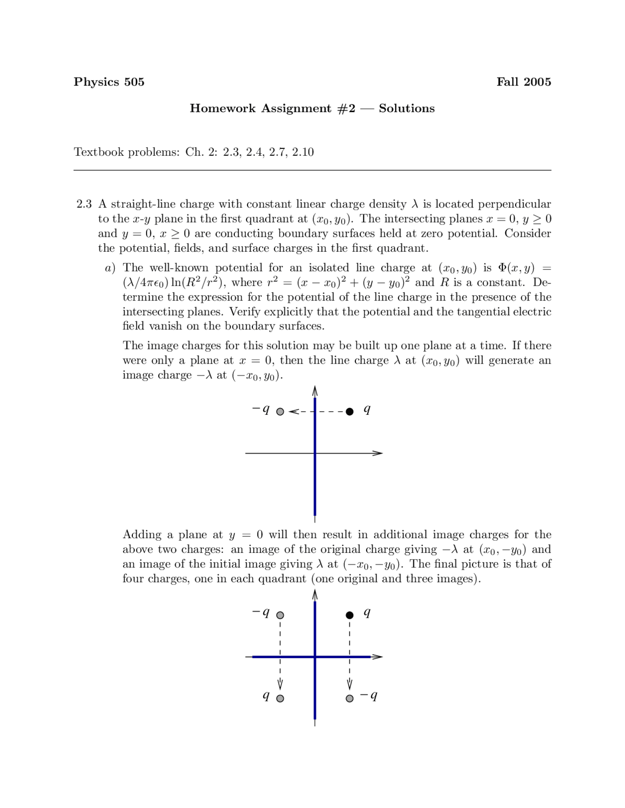 Homework 2 Question With Solutions Electricity And Magnetism I