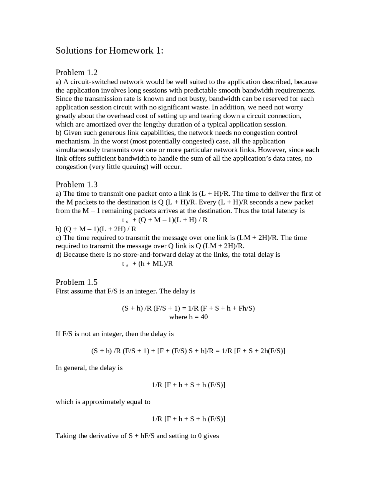 Assignment 1 Solutions Computer Networks Cse 434 Docsity
