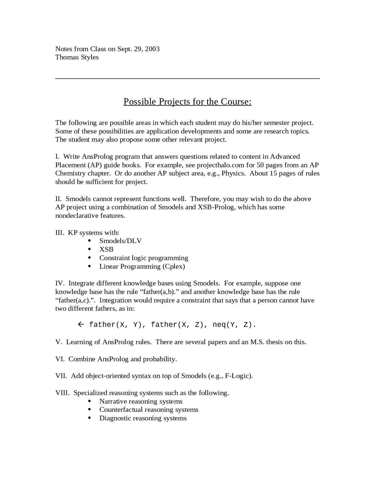 Proper Projects of Course | Artificial Intelligence | CSE 571 - Docsity