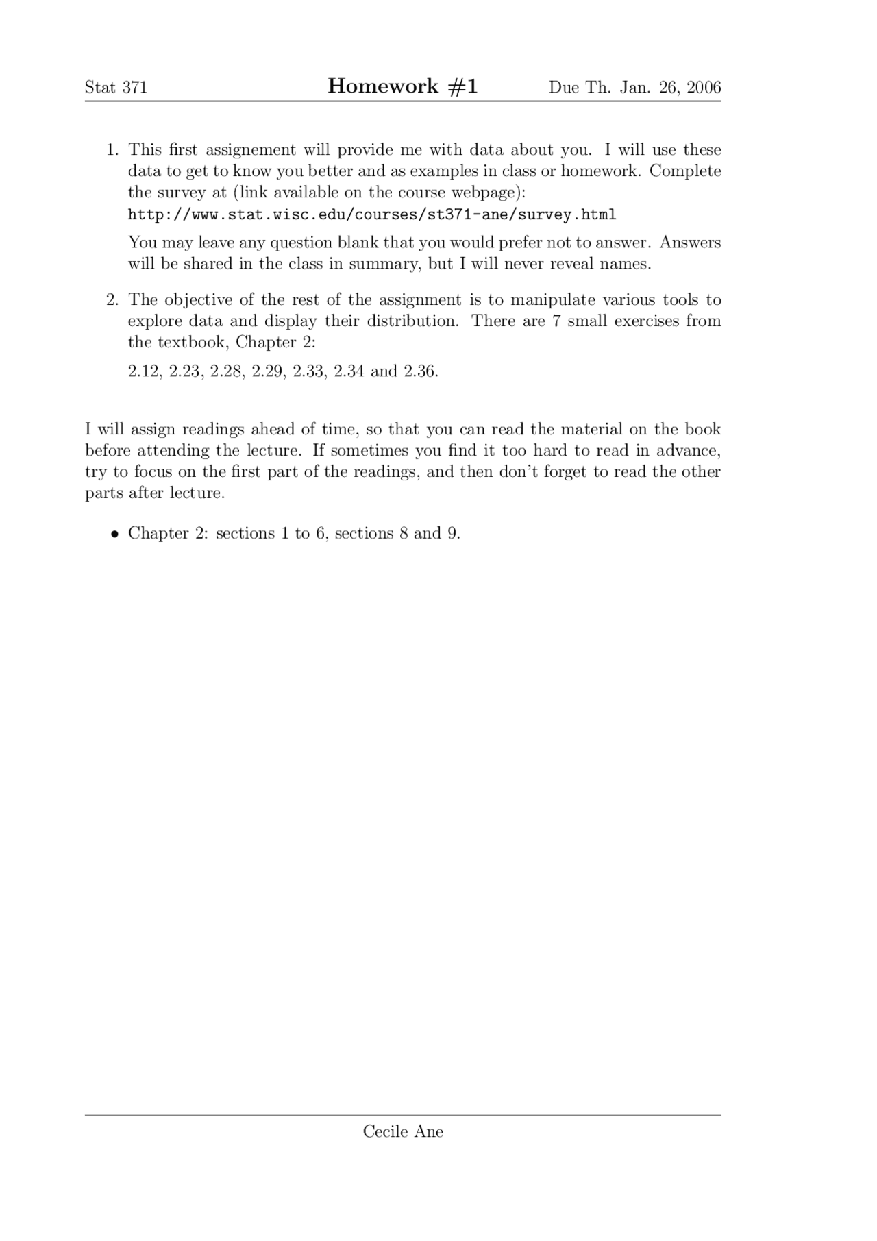 Homework 1 Introductory Applied Statistics For Life Sciences Stat