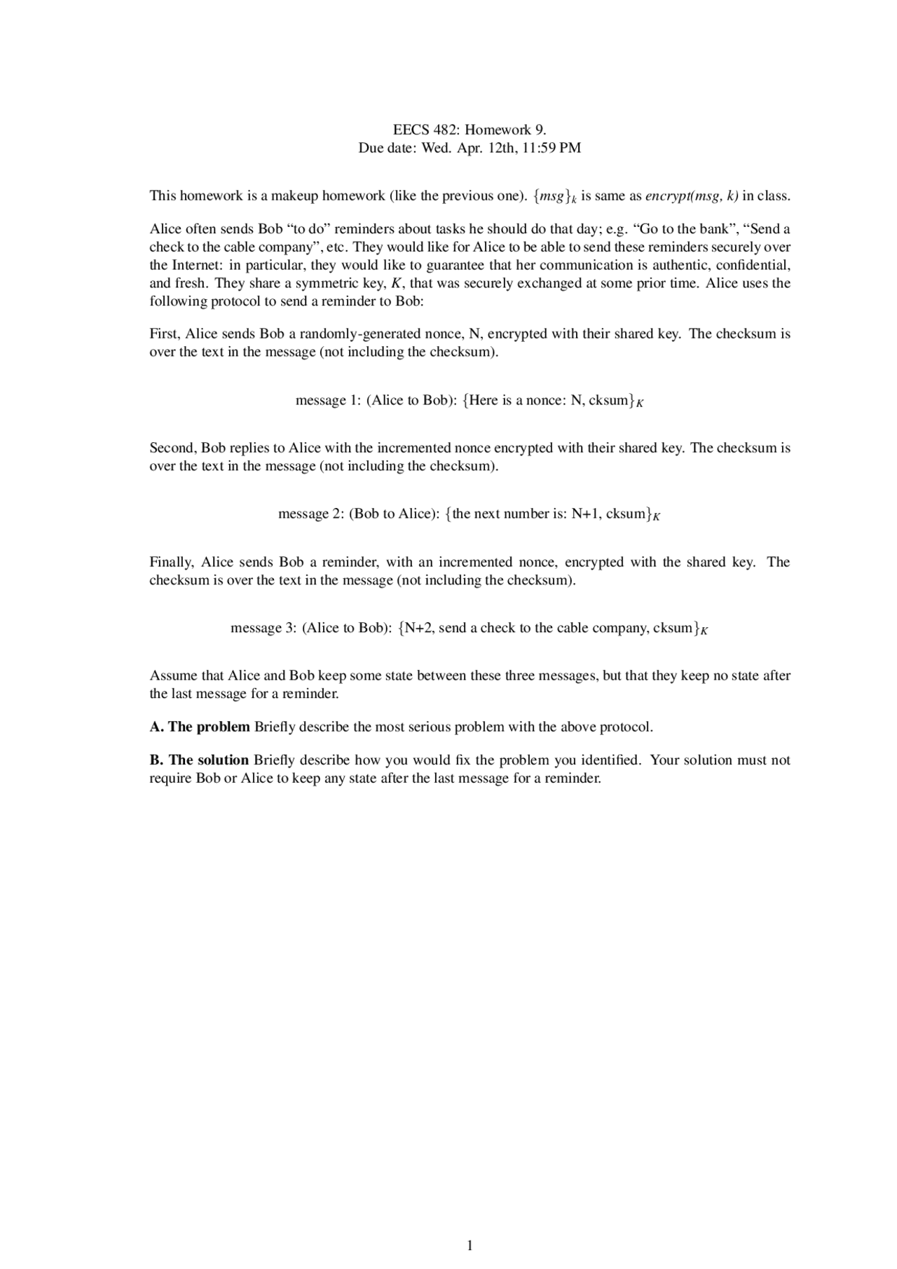Introduction To Operating Systems Homework 9 Eecs 482 Docsity