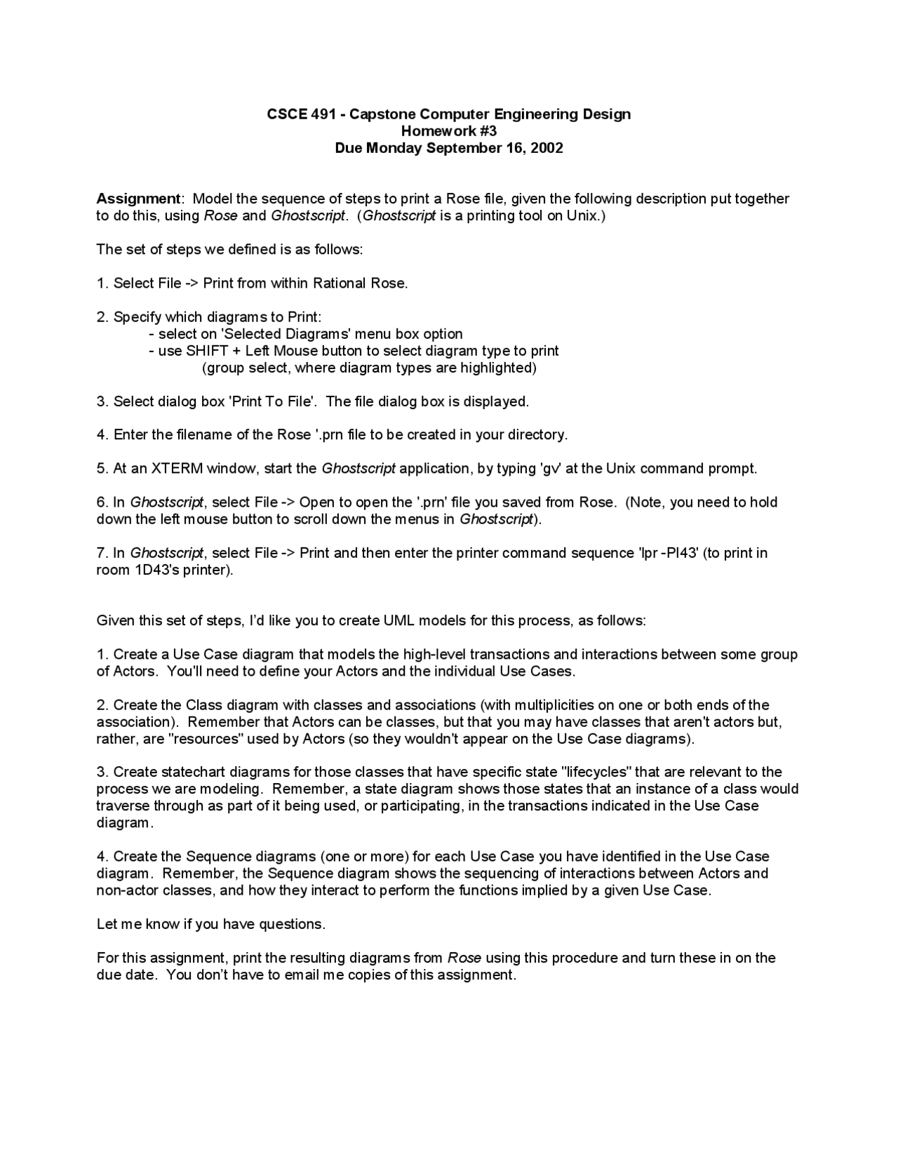 Homework 3 Questions Capstone Computer System Project Csce 491 Docsity