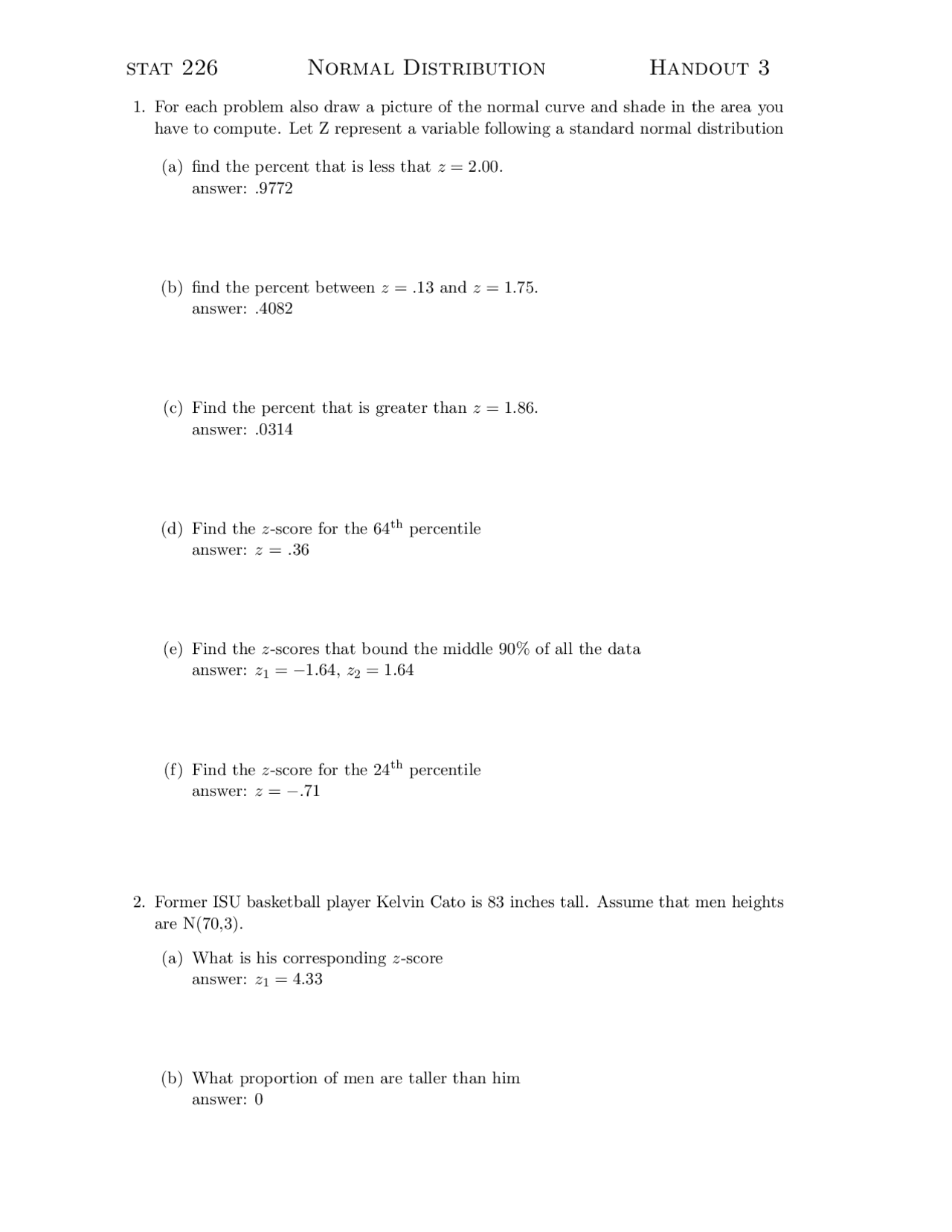 Solved Assignment 3 Introduction To Business Statistics I Stat 226 Docsity