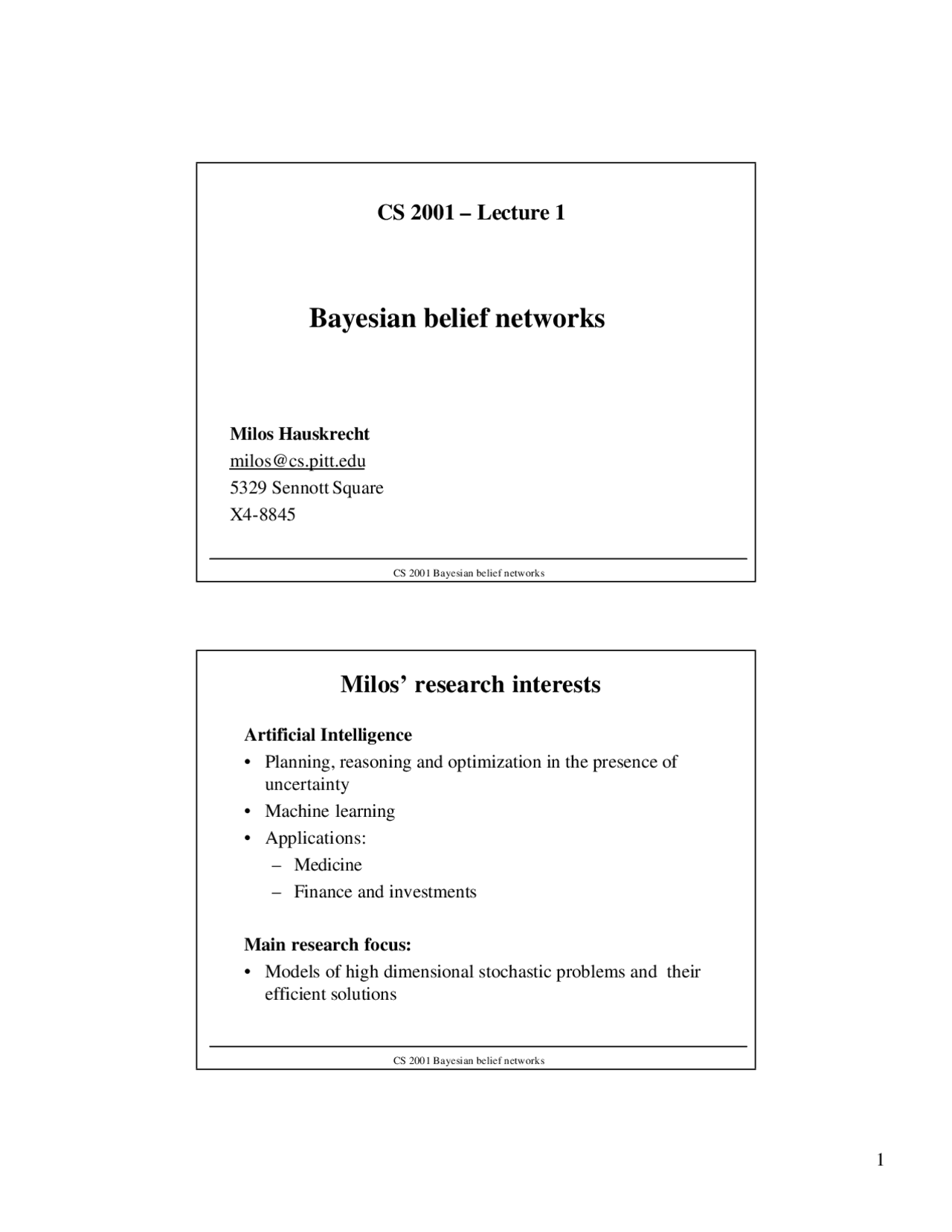 Laboratory Bayesian Belief Network Cs 2001 Docsity