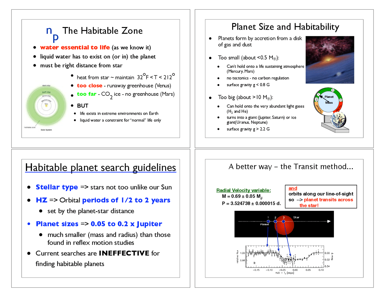 The Habitable Zone Planet Size And Habitability Lecture Slides
