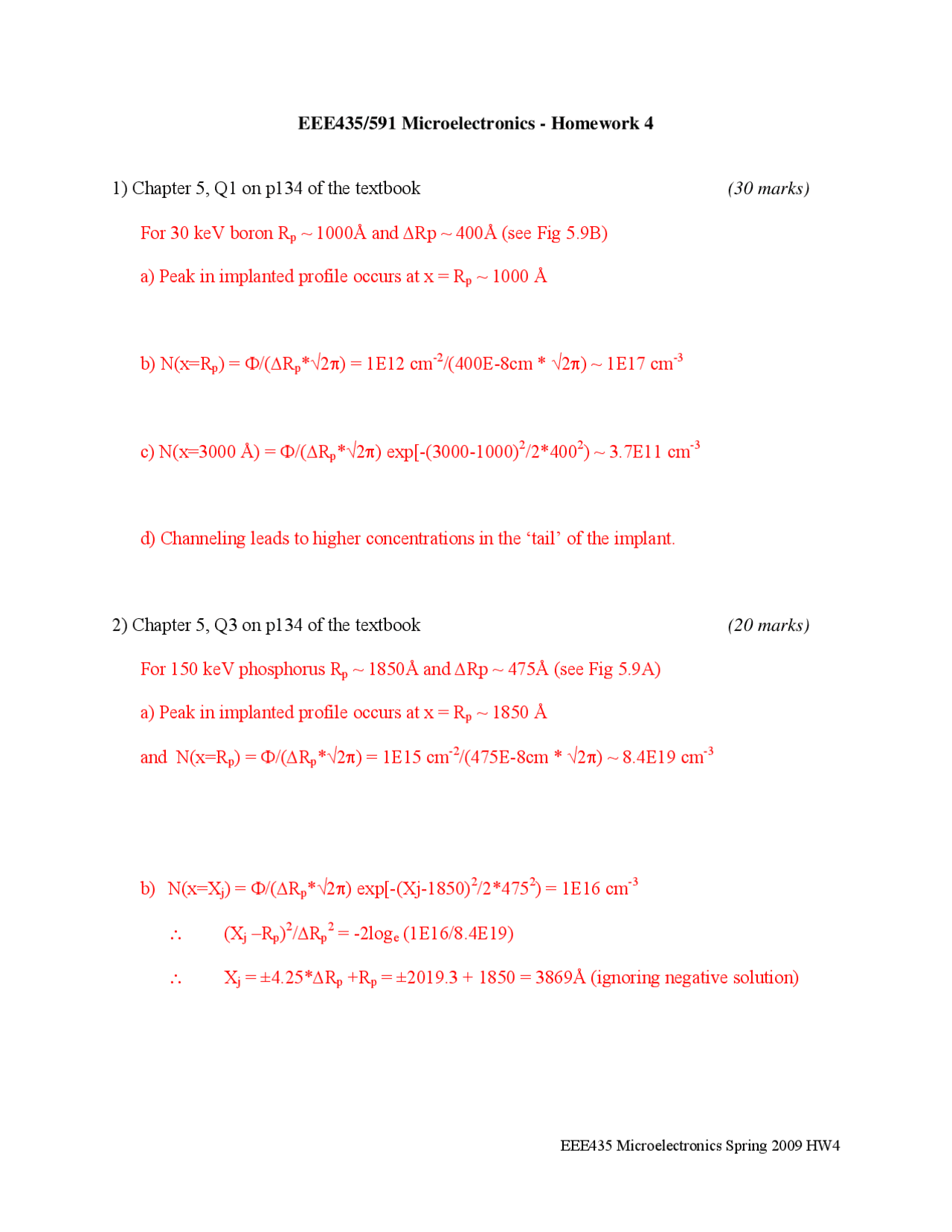 Homework 4 Problems With Solutions For Microelectronics Eee 435 Docsity