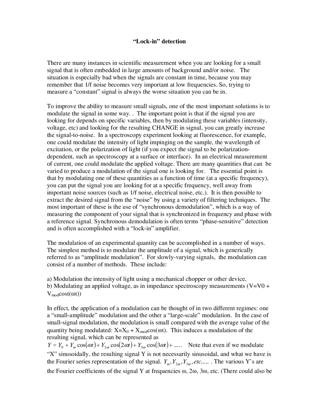 Lock In Detection Chemical Instrumentation Design And Control Chem