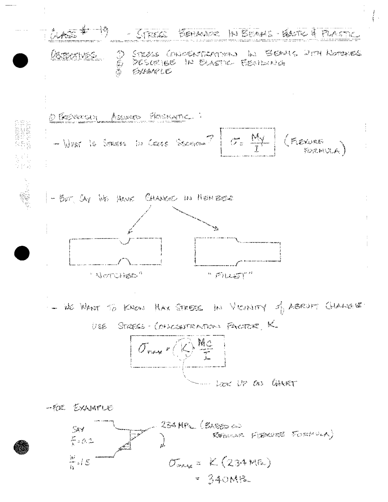 Stress Behavior In Beams Handout Cee 212 Docsity