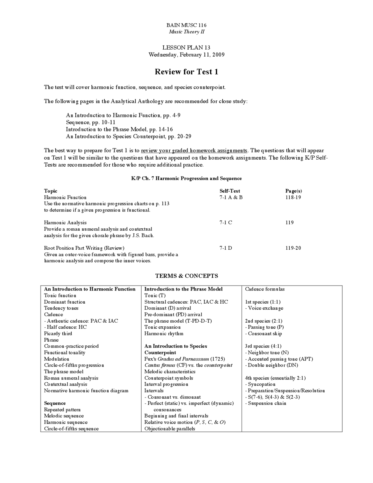 Review For Test 1 Music Theory Ii Musc 116 Docsity