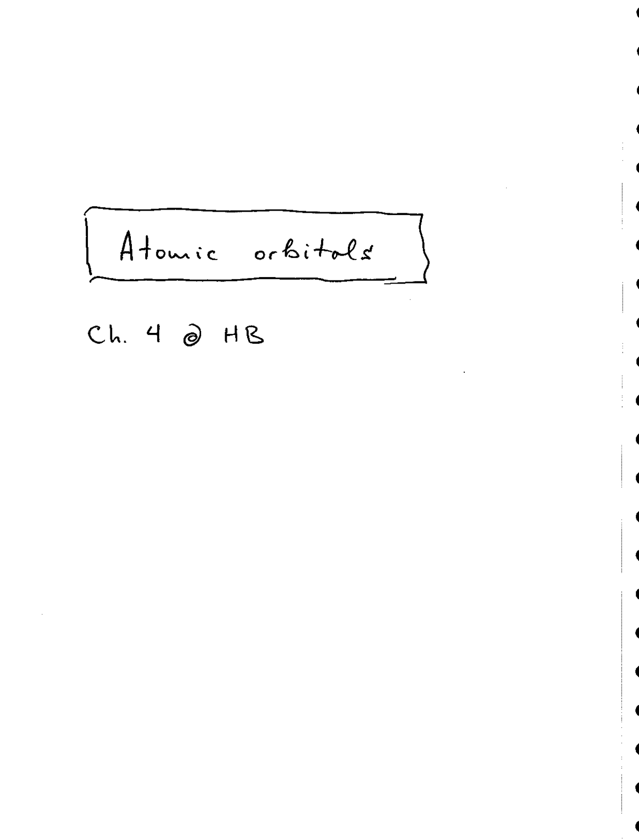 Atomic Orbitals Lecture Notes Chm 545 Docsity