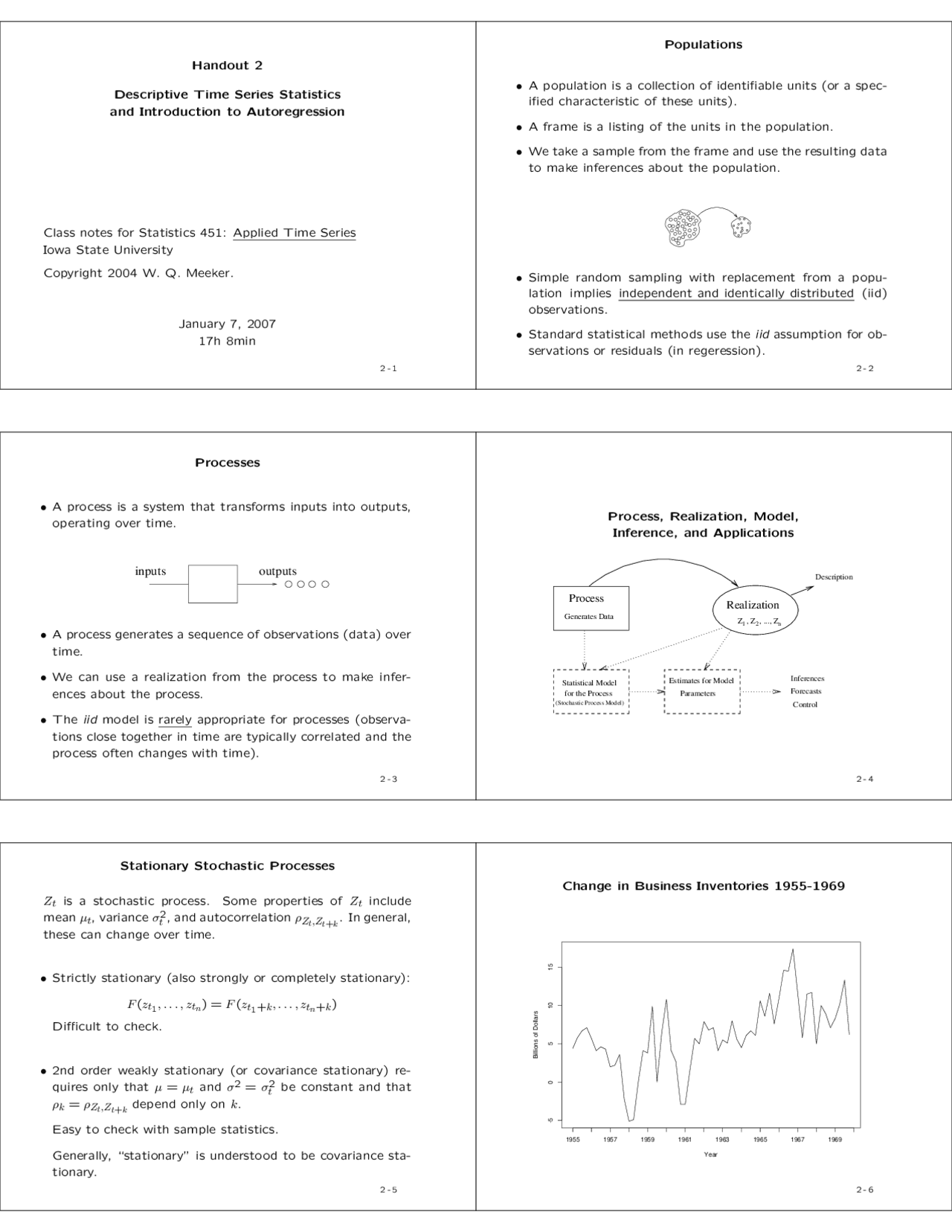 Applied Time Series Lecture Notes Stat 101 Docsity