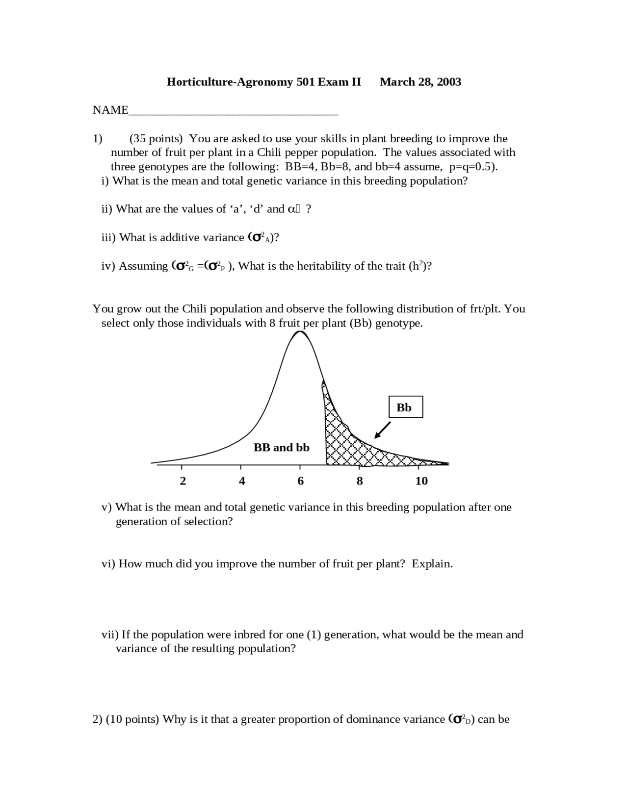 Horticulture Agronomy Exam 2 Problems Agronomy 501 Docsity