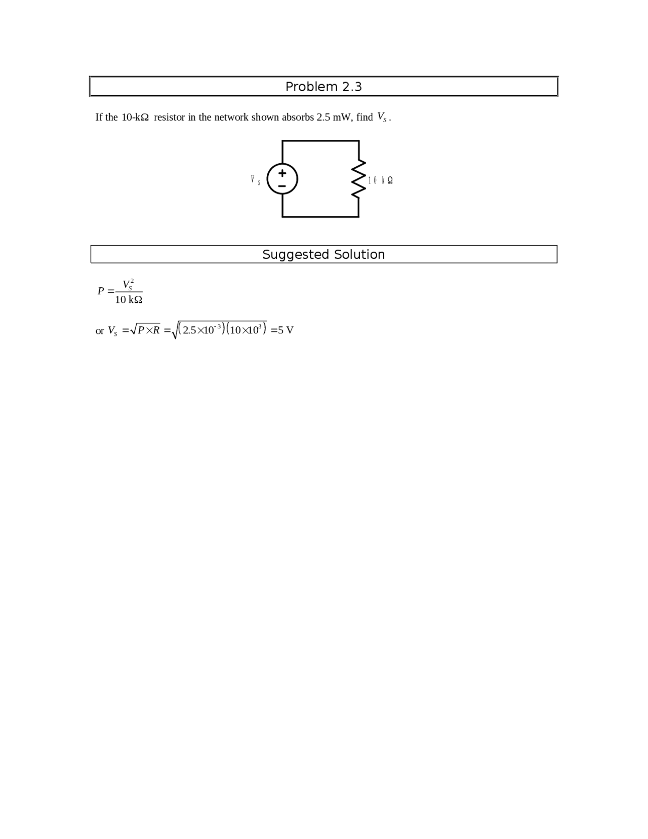 Solved Problems For Circuits I Exam Eee 202 Docsity