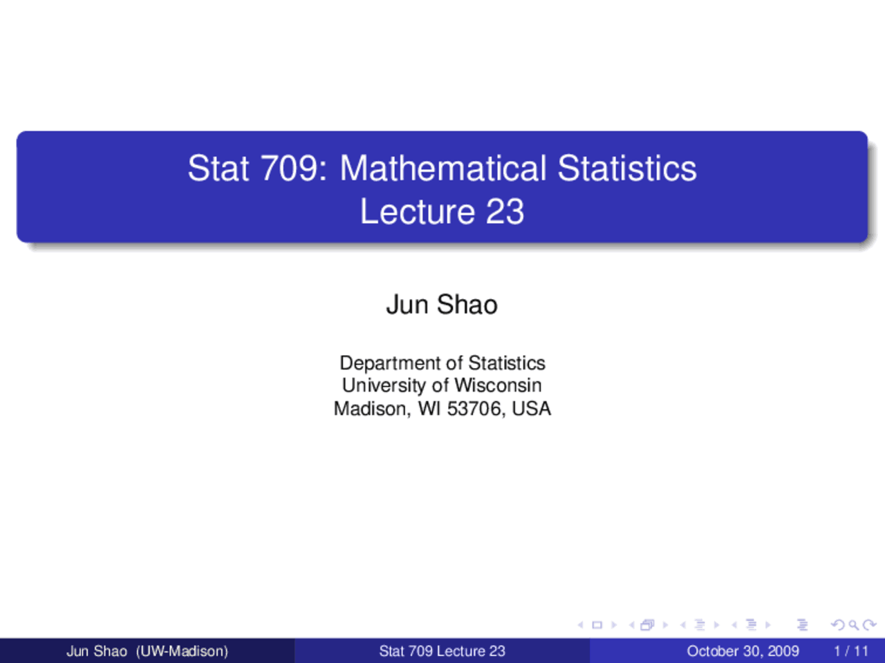 Sufficiency, Rao-Blackwell Theorem, and Unbiased Estimation - Prof. Jun ...