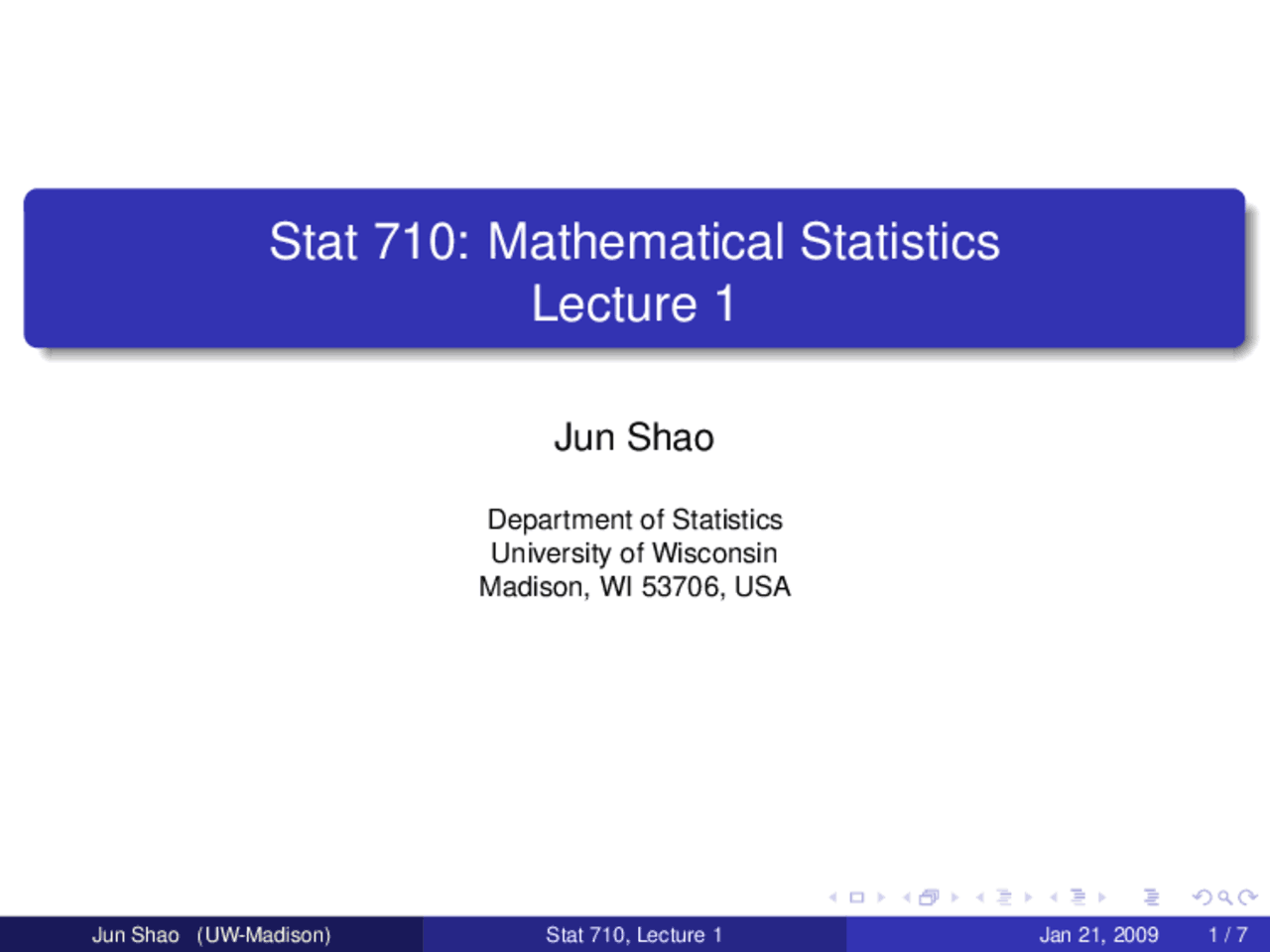 Estimation In Parametric Models Lecture Slides Stat 710 Docsity