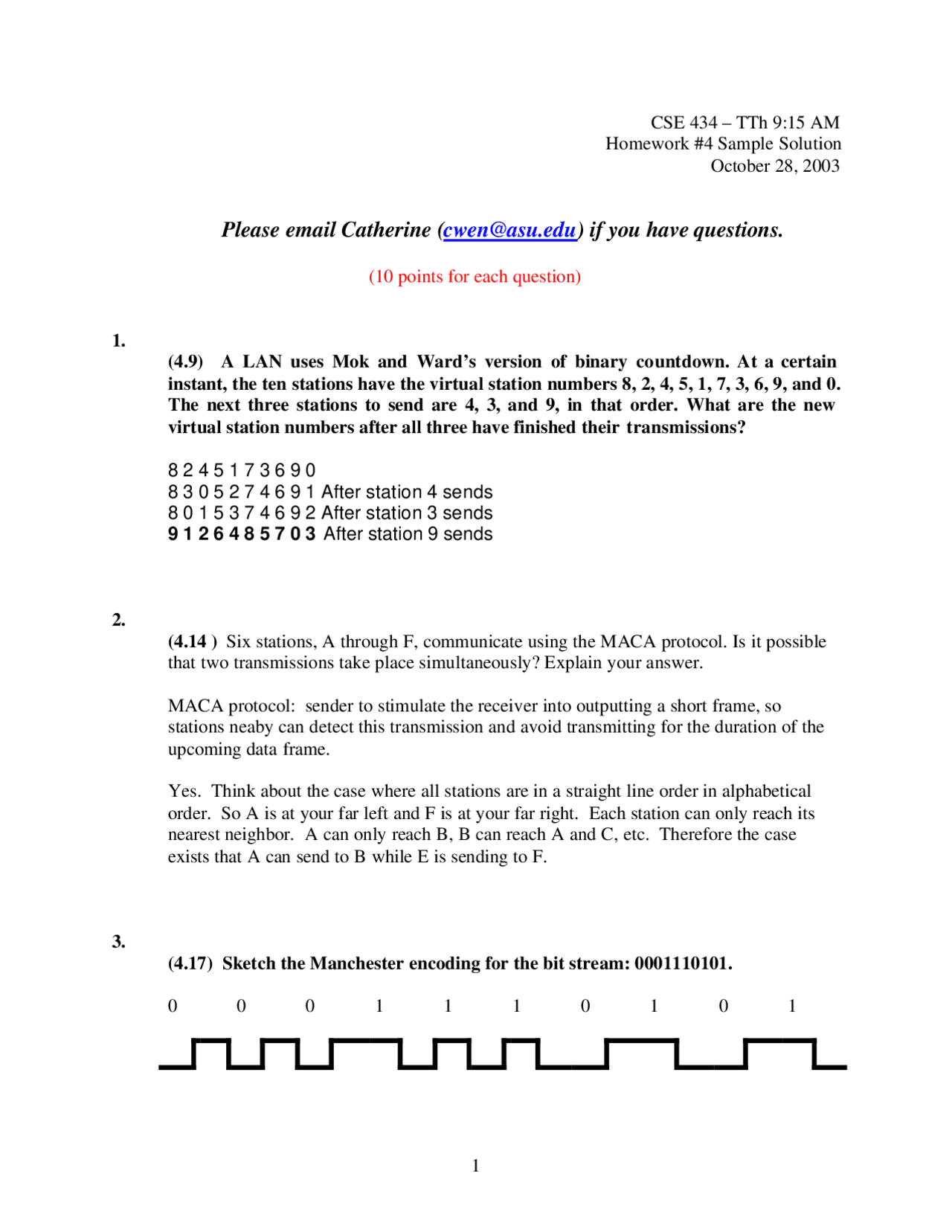 5 Questions On Computer Networks With Solution Homework 4 Cse 434 Assignments Computer 0503