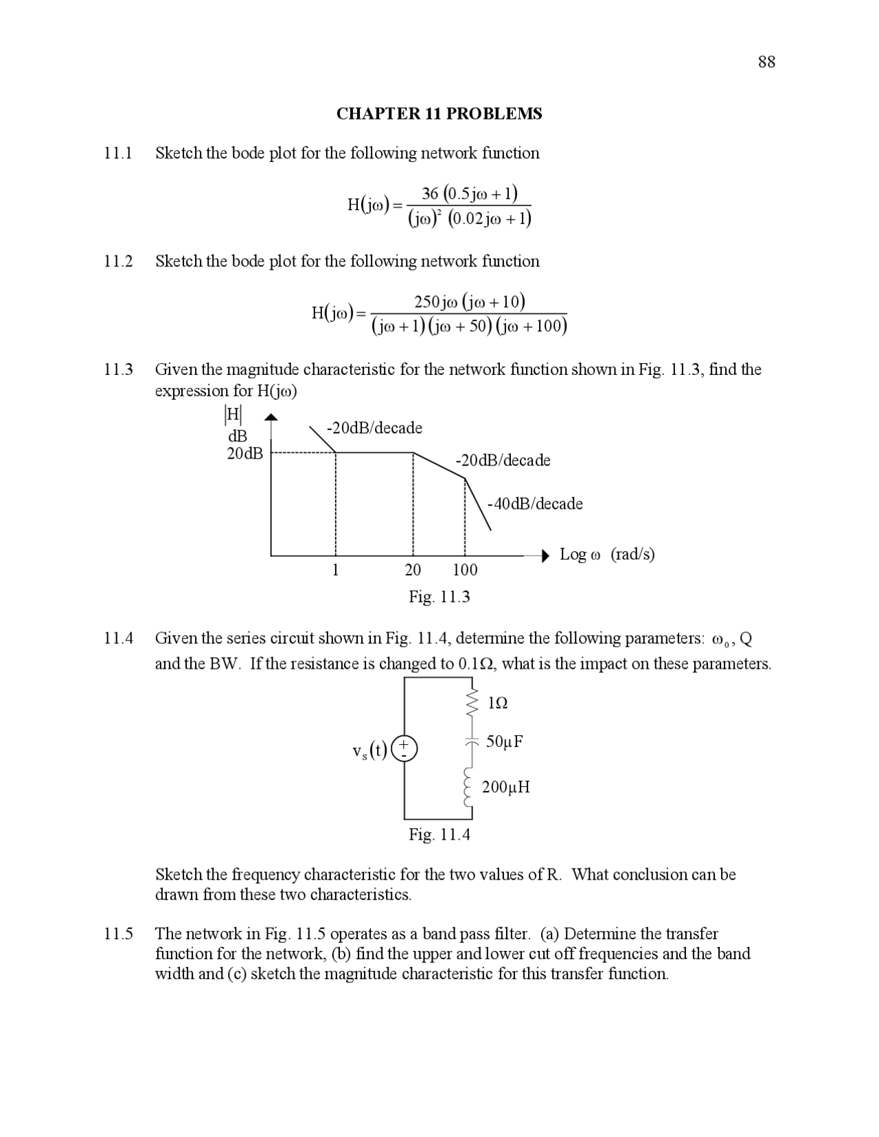 Assignment On Chapter 11 Problems Circuits I Eee 202 Docsity