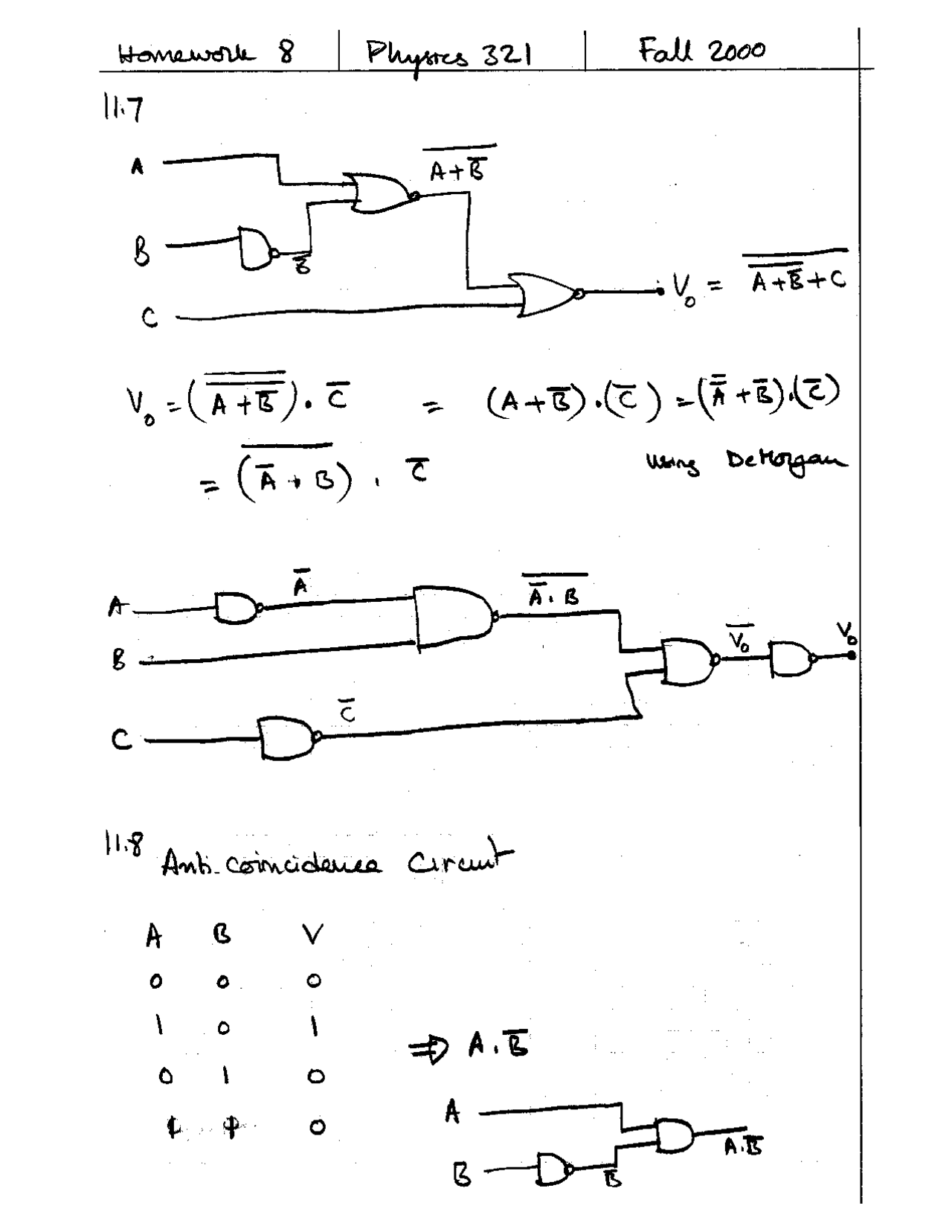 Homework 8 Answers for Electric Circuits and Electronics | PHYSICS 321 | Assignments Physics ...