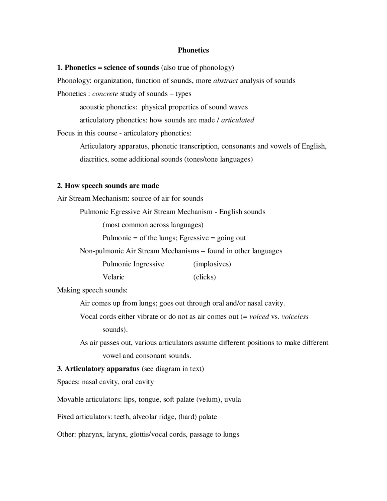 Phonetics Science of Sounds - Introduction to Linguistics I | LING 101 ...