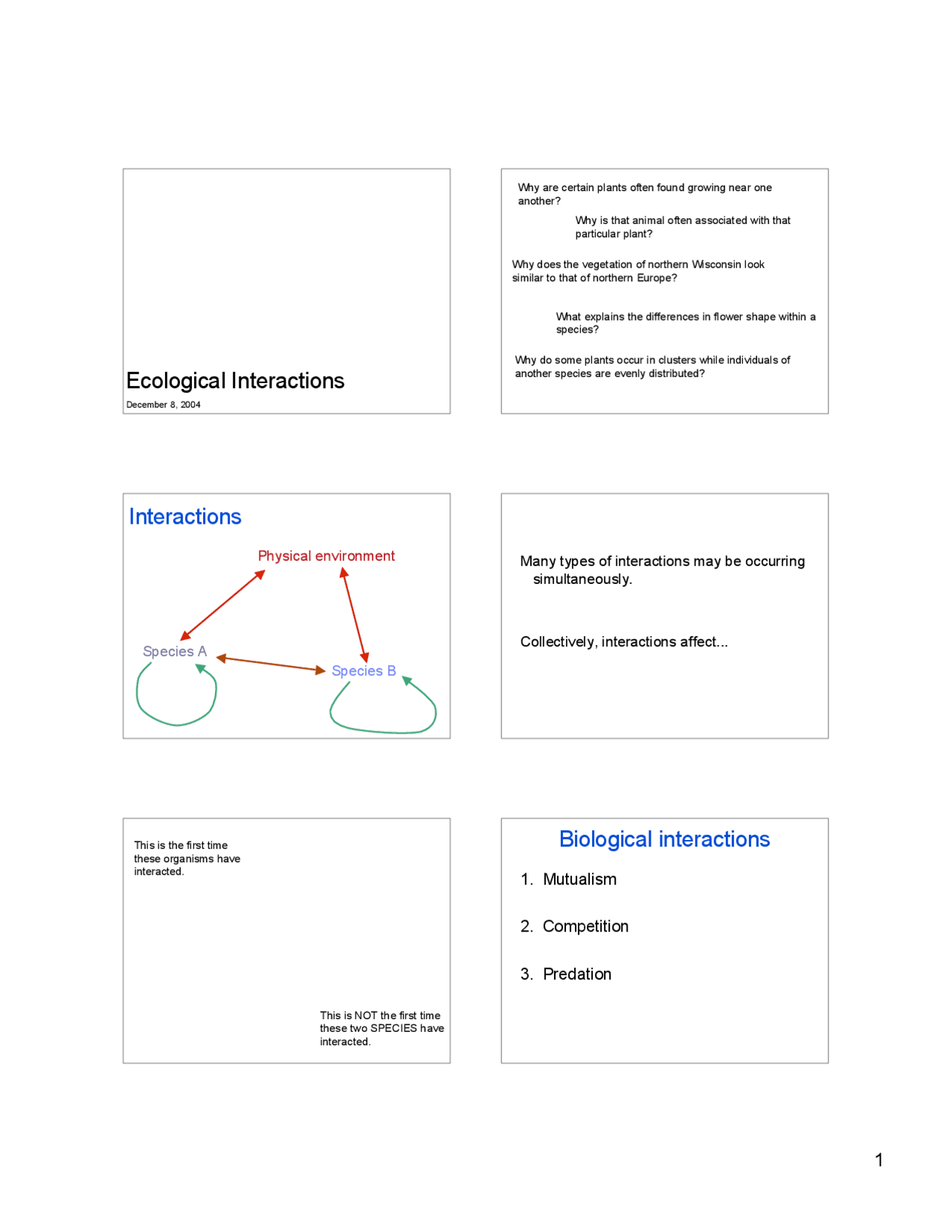 Ecological And Biological Interactions Lecture Slides Botany 130