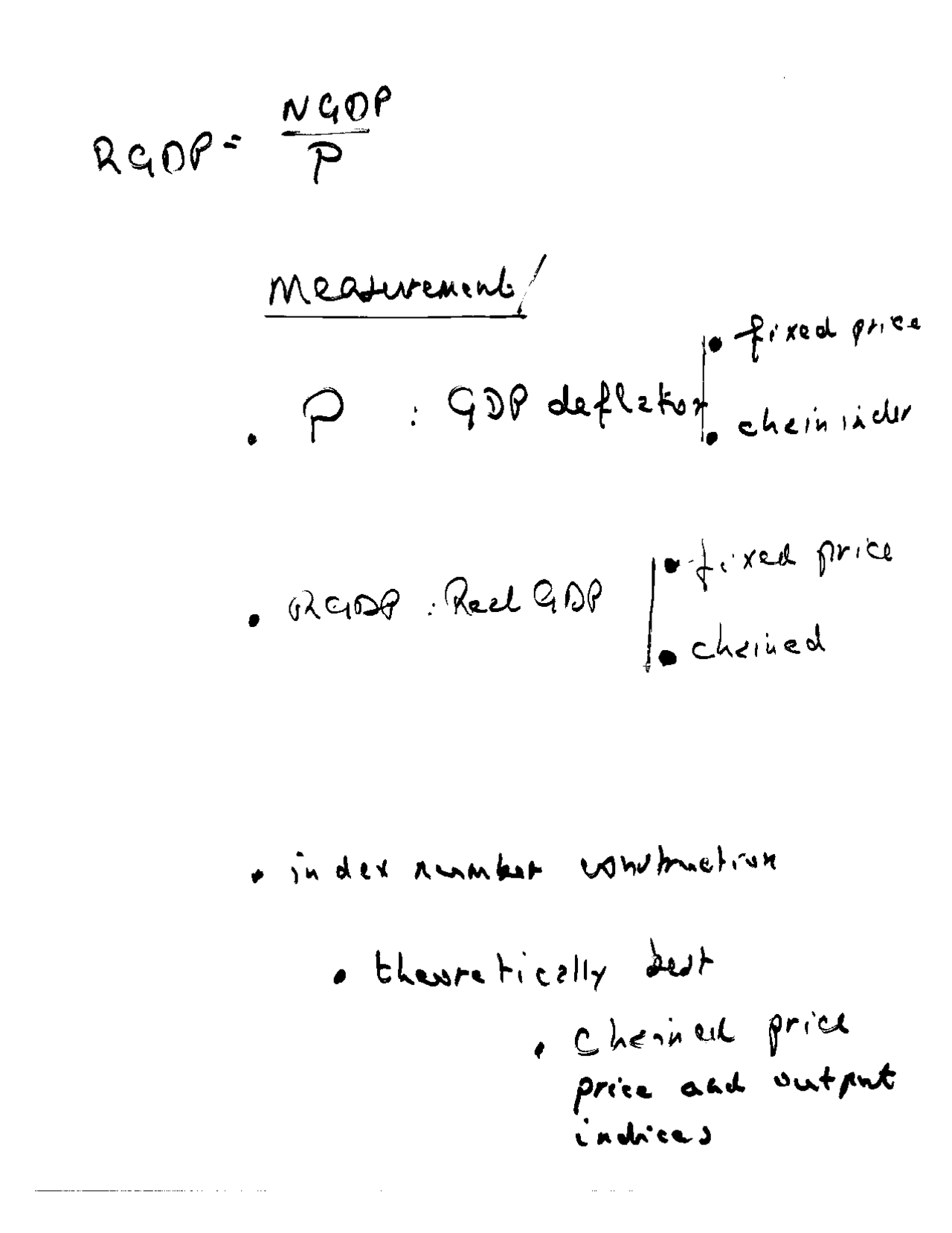 Calculating a Chain Weighted Output Index | ECON 302 - Docsity