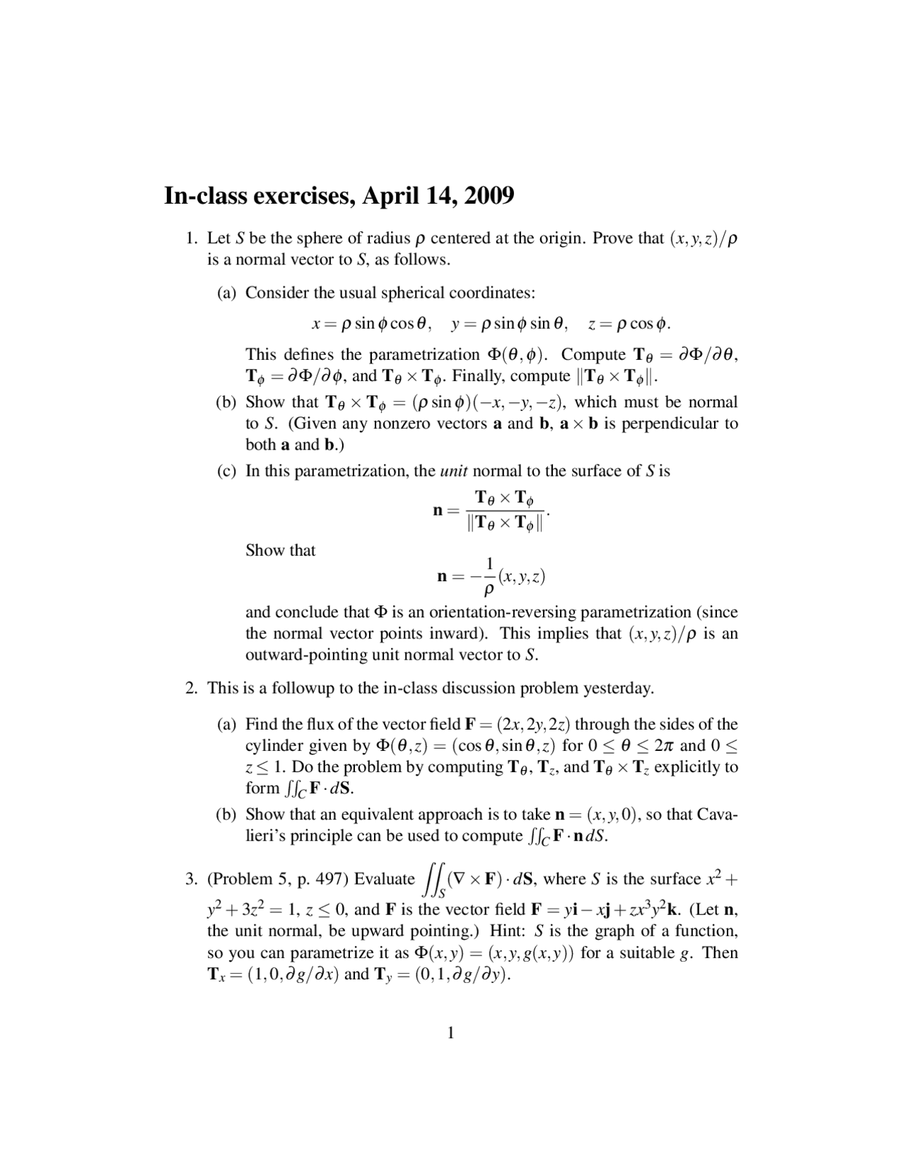 3 Solved Problems On Parameterization And The Vector Field Mat 272