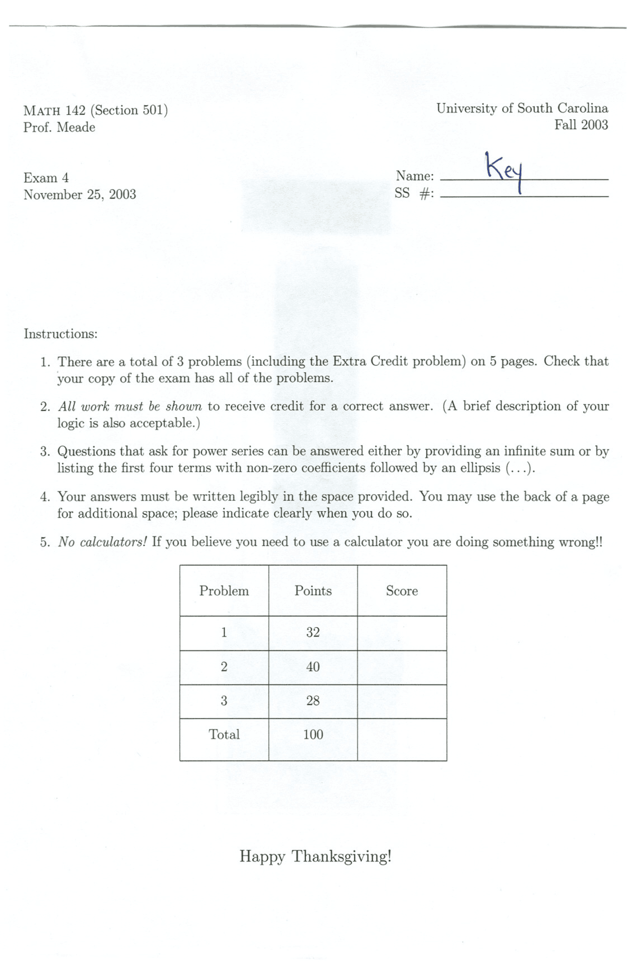 3 Solved Problems On Power Series Expansion Exam 4 Math 142 Docsity