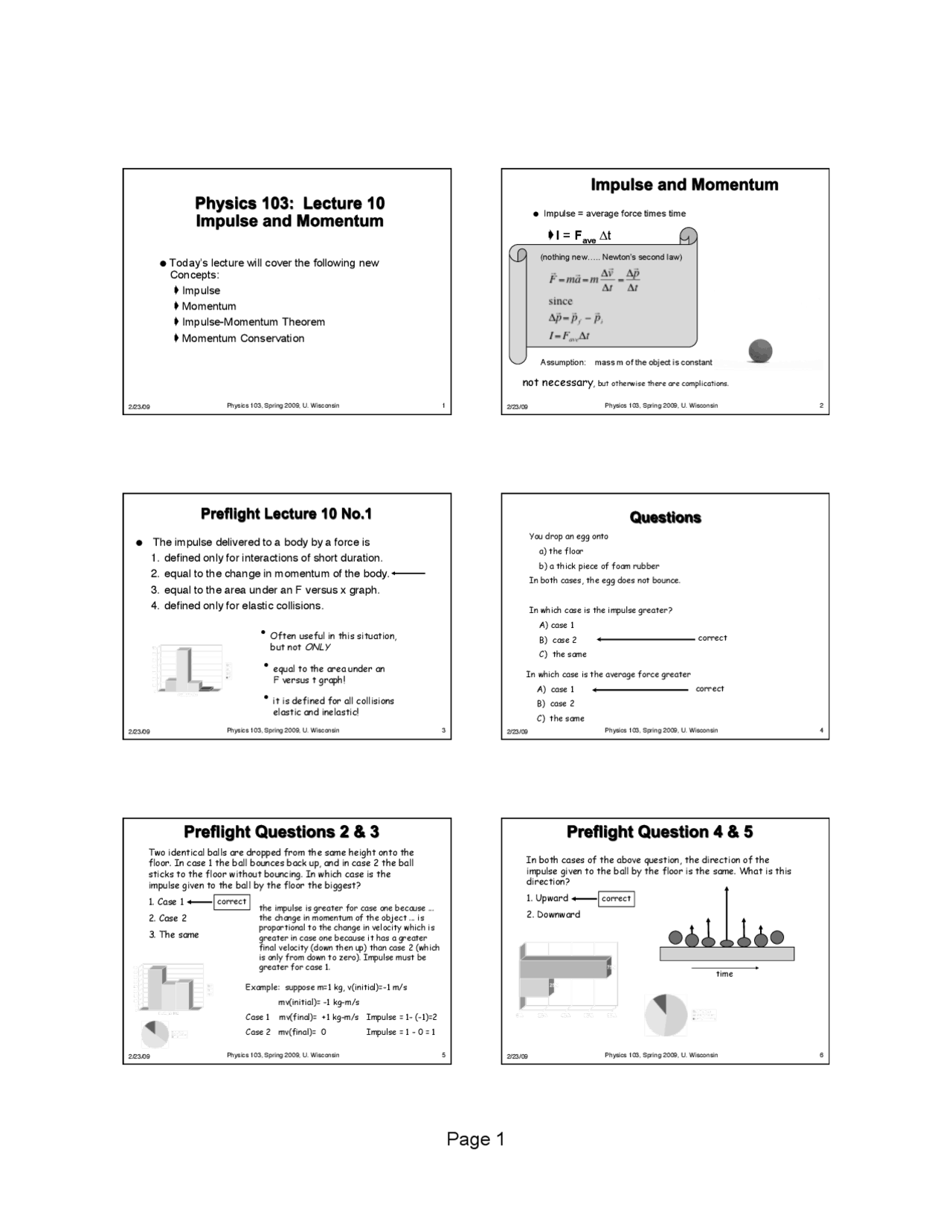 Notes On Impulse And Momentum General Physics Physics 103 Docsity