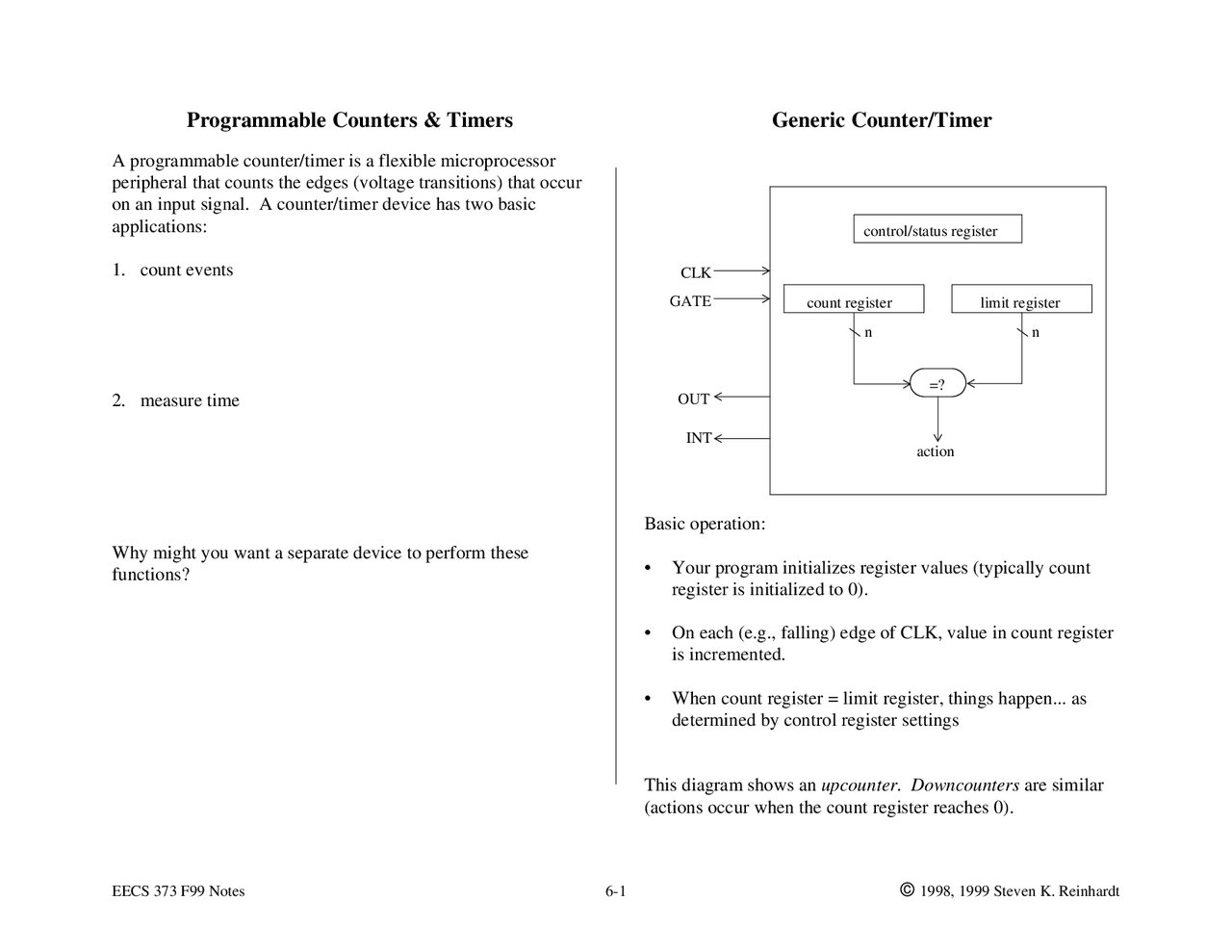 Programmable Counters and Timers - Design Microprocessor Systems | EECS 373 - Docsity