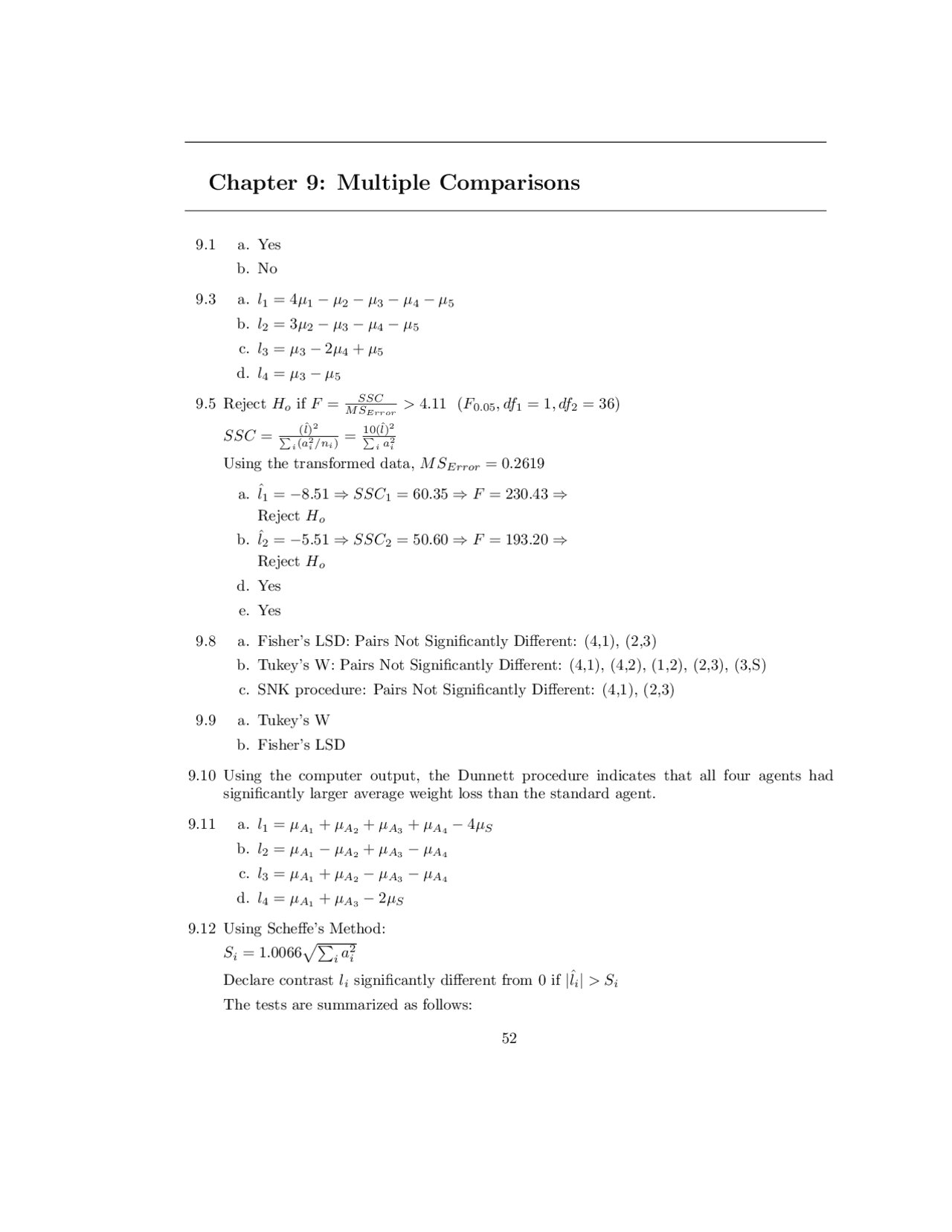 Multiple Comparisons Statistical Methods For Research Stat 401