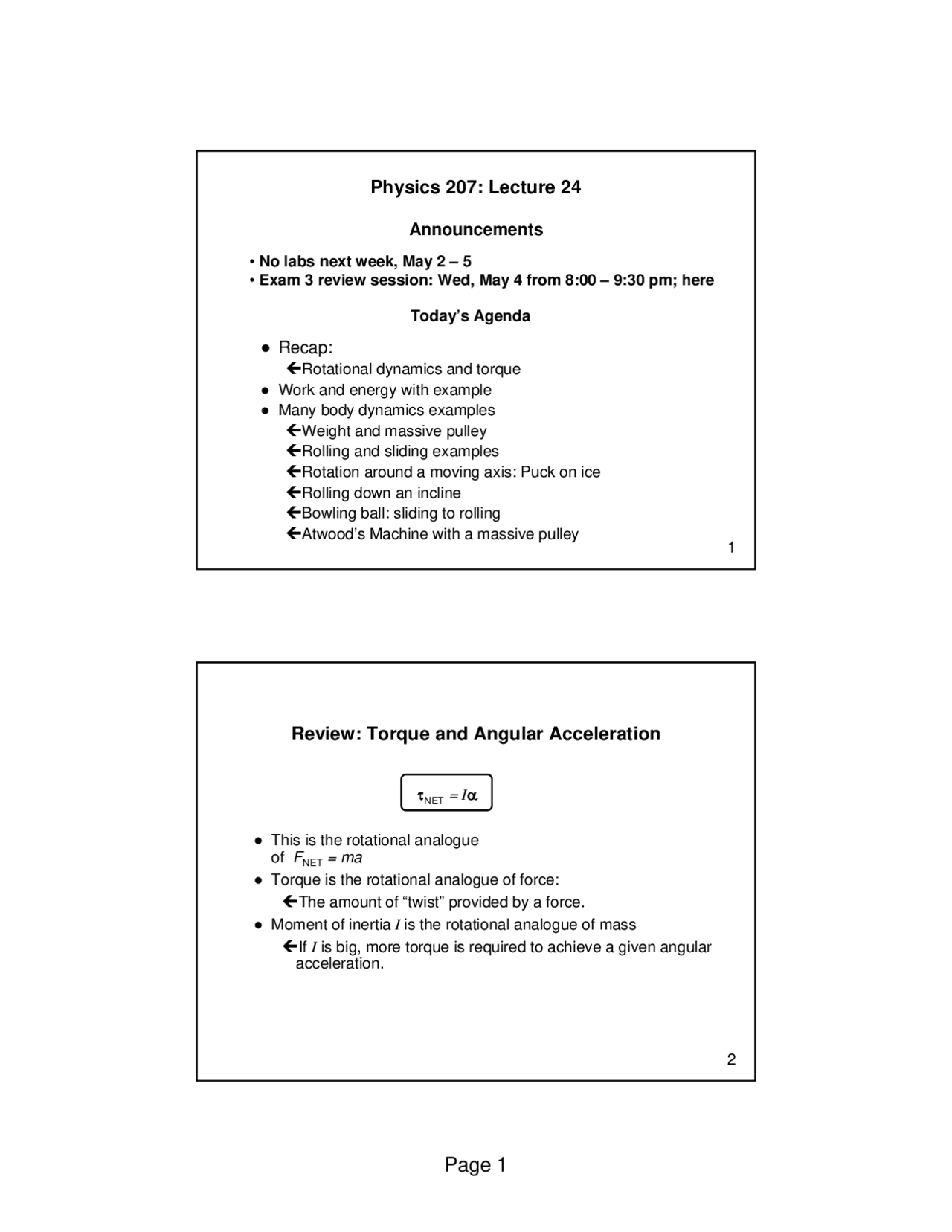 Torque And Angular Acceleration Fundamentals Of Physics I Slides