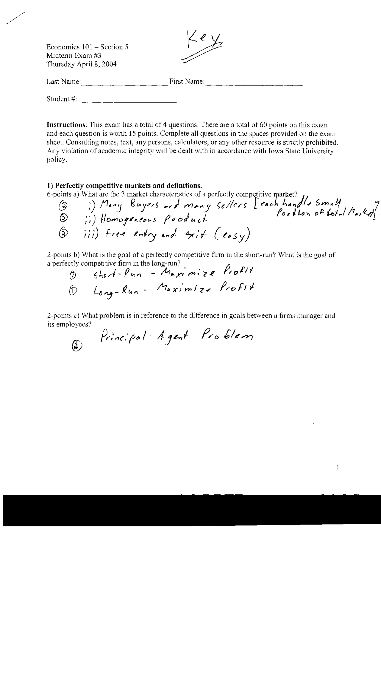 Midterm Exam 3 With Solutions Principles Of Microeconomics Econ 101